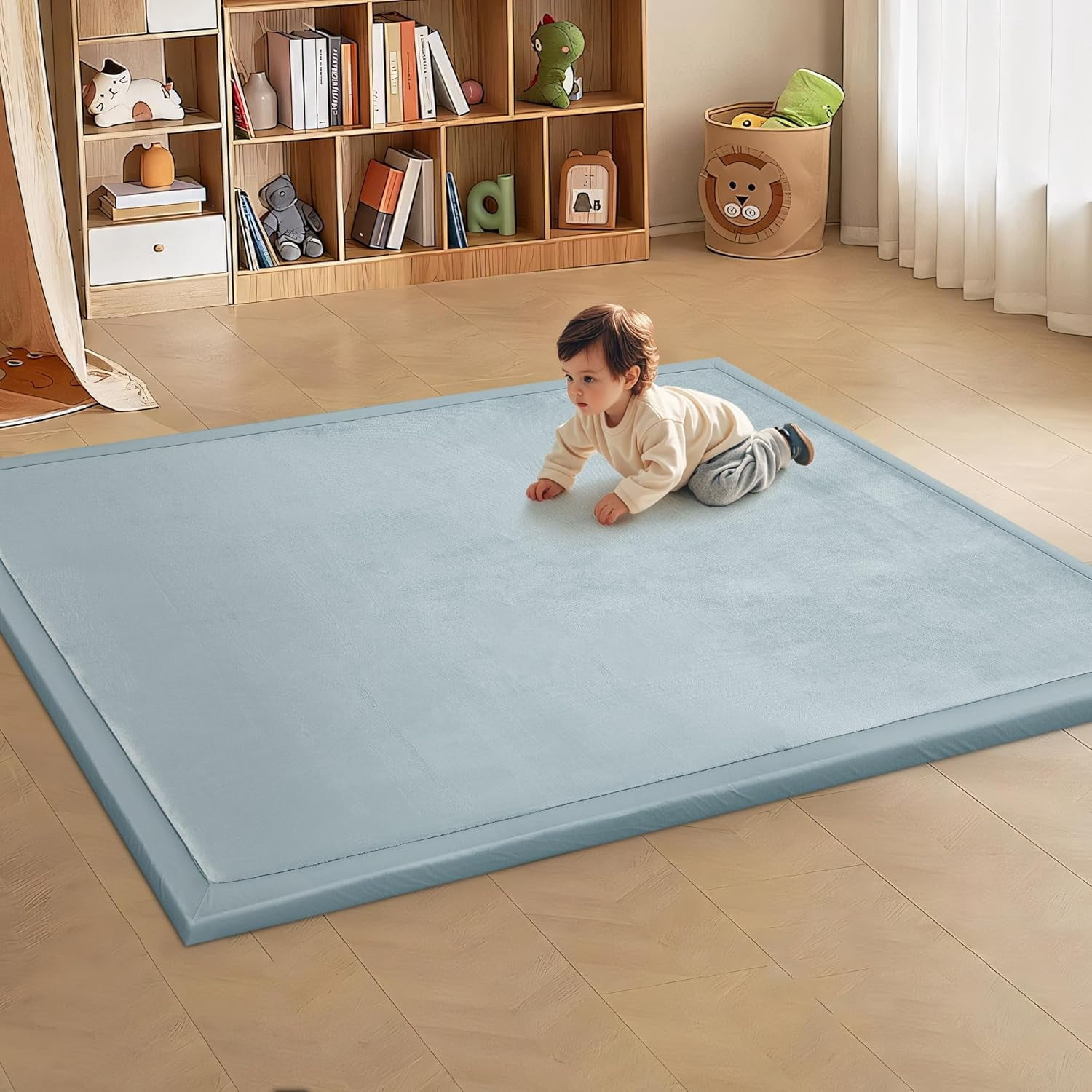 Extra Thick 1.3 Inch Baby Play Mat, 74 * 50 Inch Baby Floor Mat Memory ...