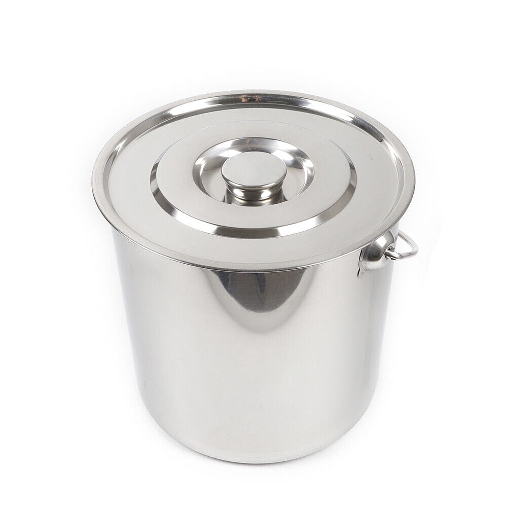 Extra Thick 12/20L Stainless Steel Barrel Bucket Kitchen Food Water ...