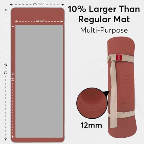 Extra Thick 12mm Exercise Mat – Non-Slip, Joint-Friendly & Cushioned ...