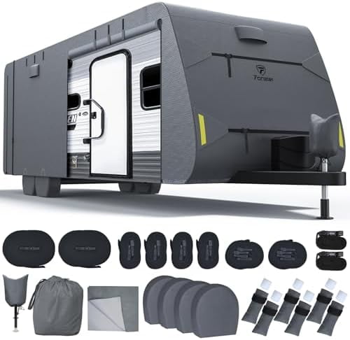 Extra Thick 7 Layers Travel Trailer RV Cover, Anti-UV, Weatherproof ...