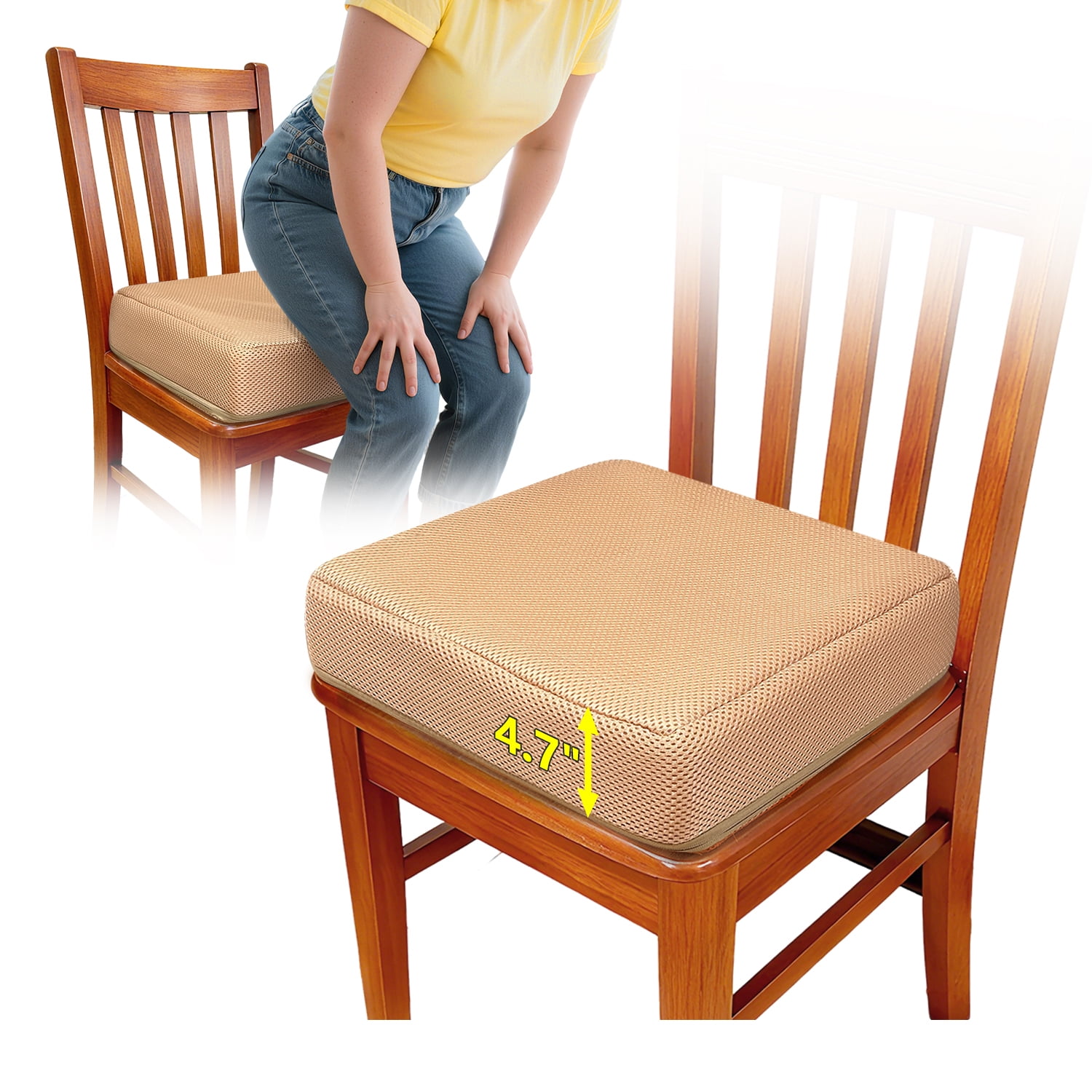 Extra Thick Booster Seat Cushion for Adults & Elderly, Firm Lift Pillow ...