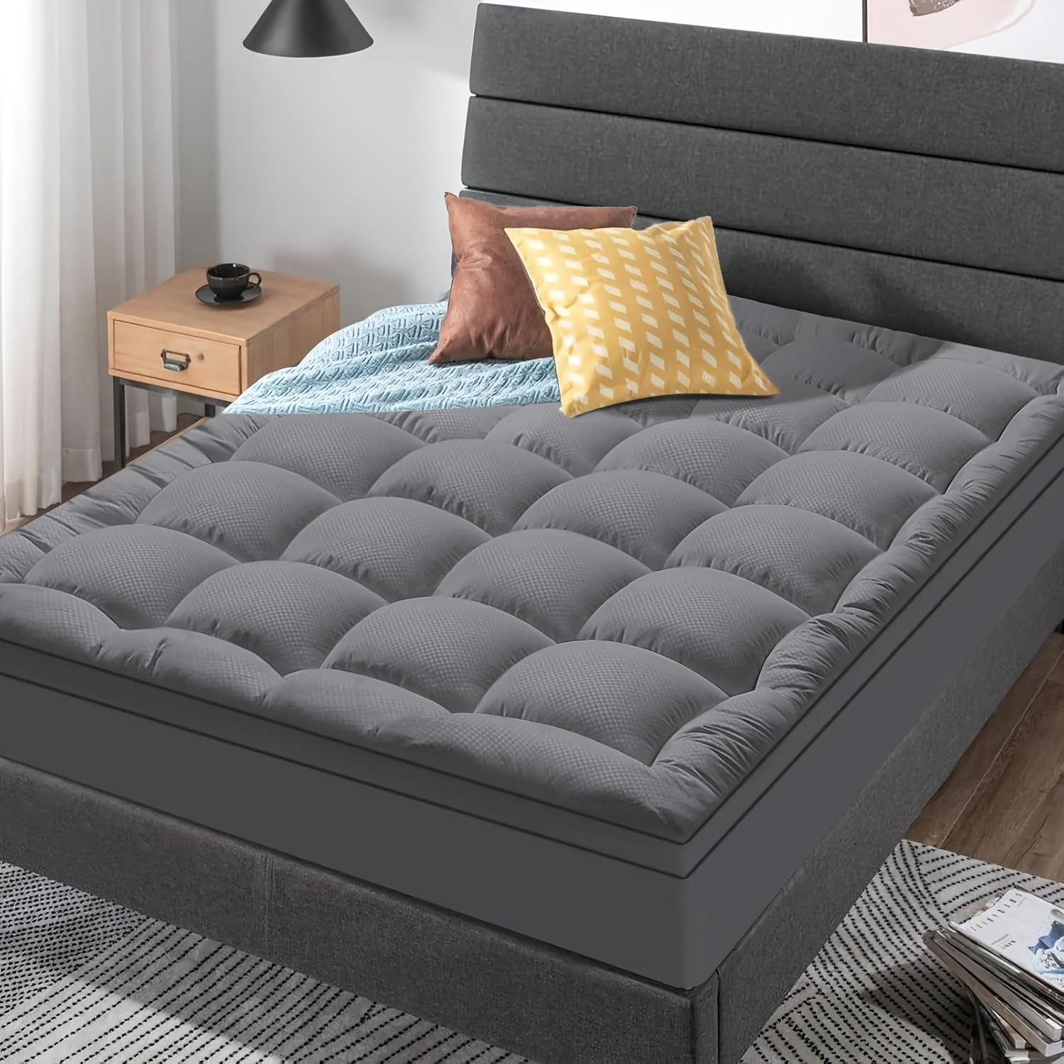 "Extra Thick Cooling Mattress Topper - Down Alternative, Hypoallergenic ...
