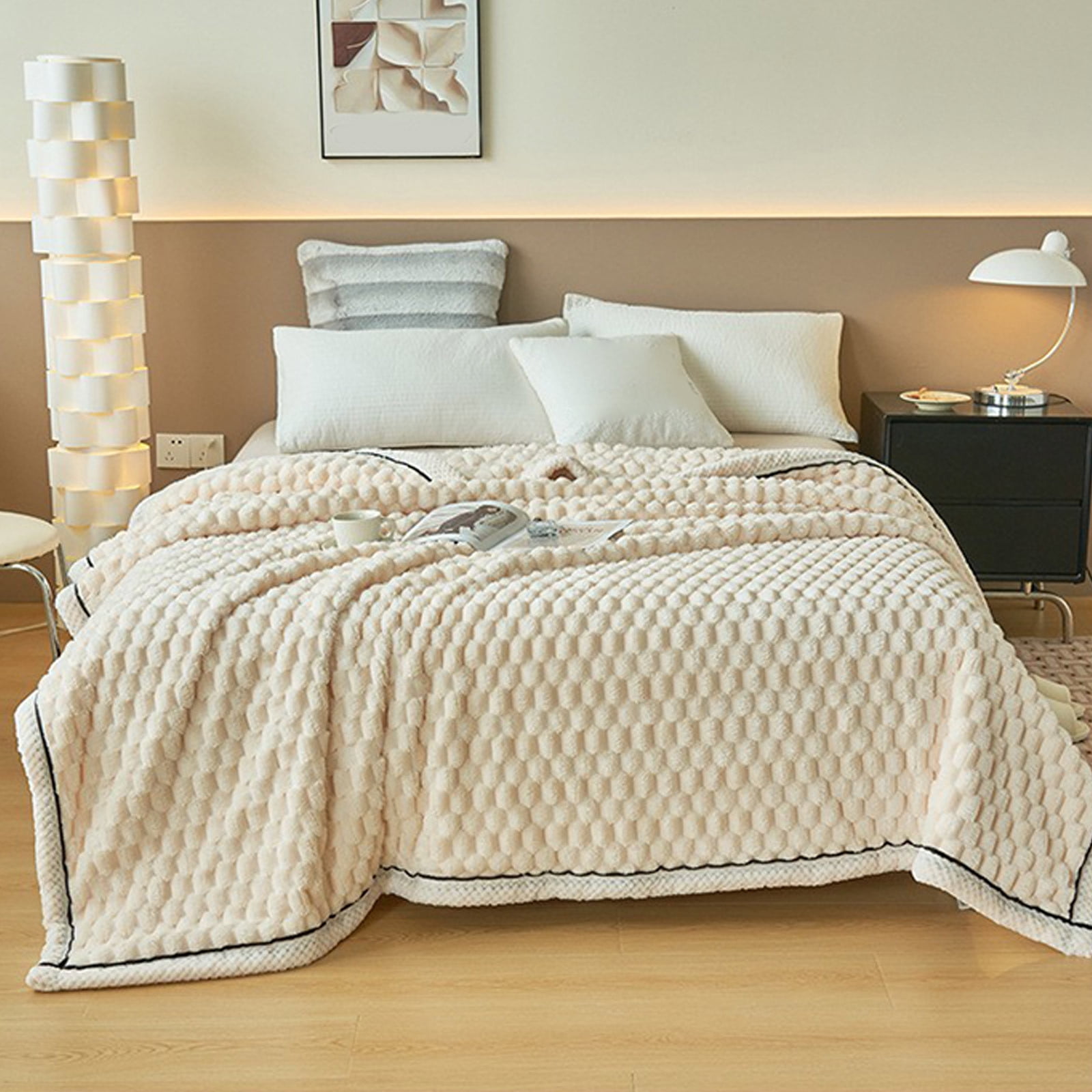 Extra Thick Flannel Fleece Blanket with Double Layer Ideal Office Nap ...