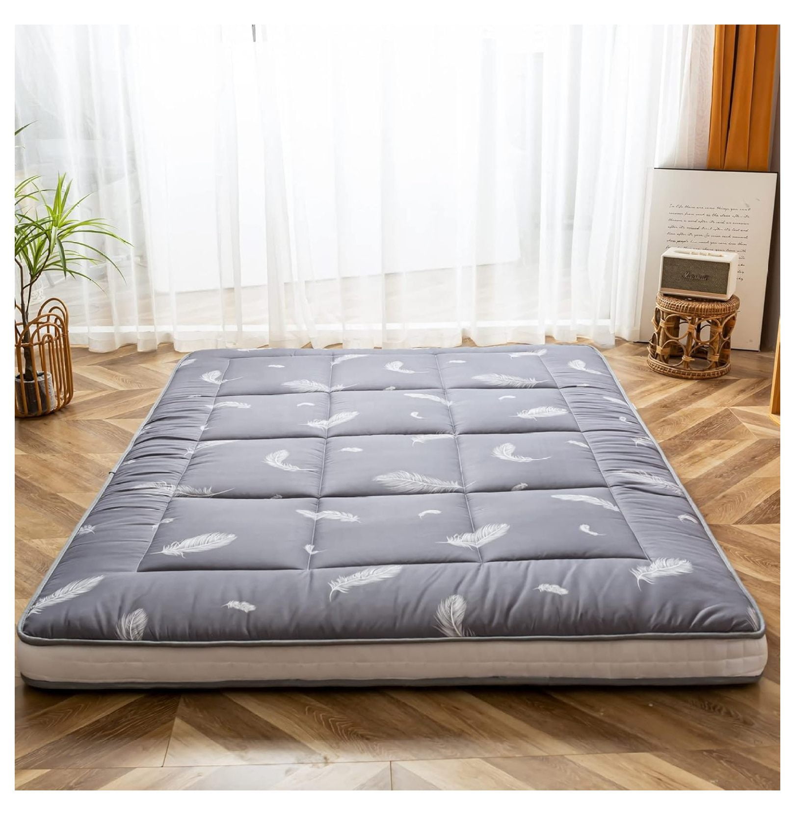 Extra Thick Futon Floor Mattress, Padded Japanese Folding Roll Up ...