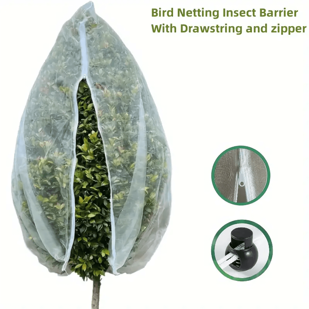Extra-Thick Garden Netting With Drawstring & Zipper-Insect &Bird ...