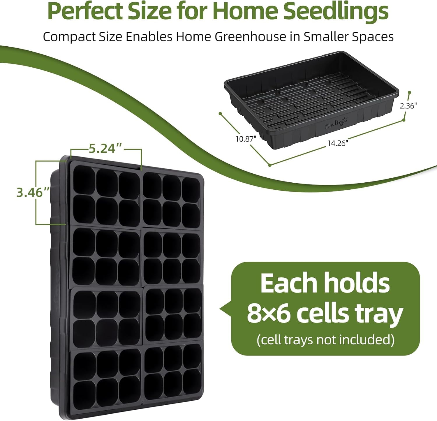Extra Thick Heavy Duty 10 Pack Seed Starting Trays with Soil Blocker ...