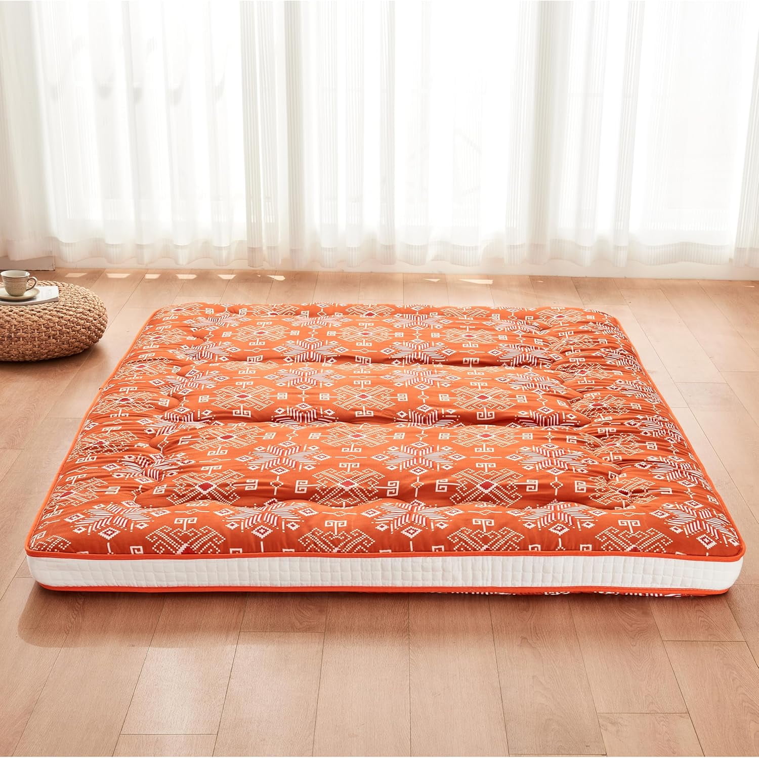 Extra Thick Japanese Floor Futon Mattress Folding Roll Up Bed Topper ...