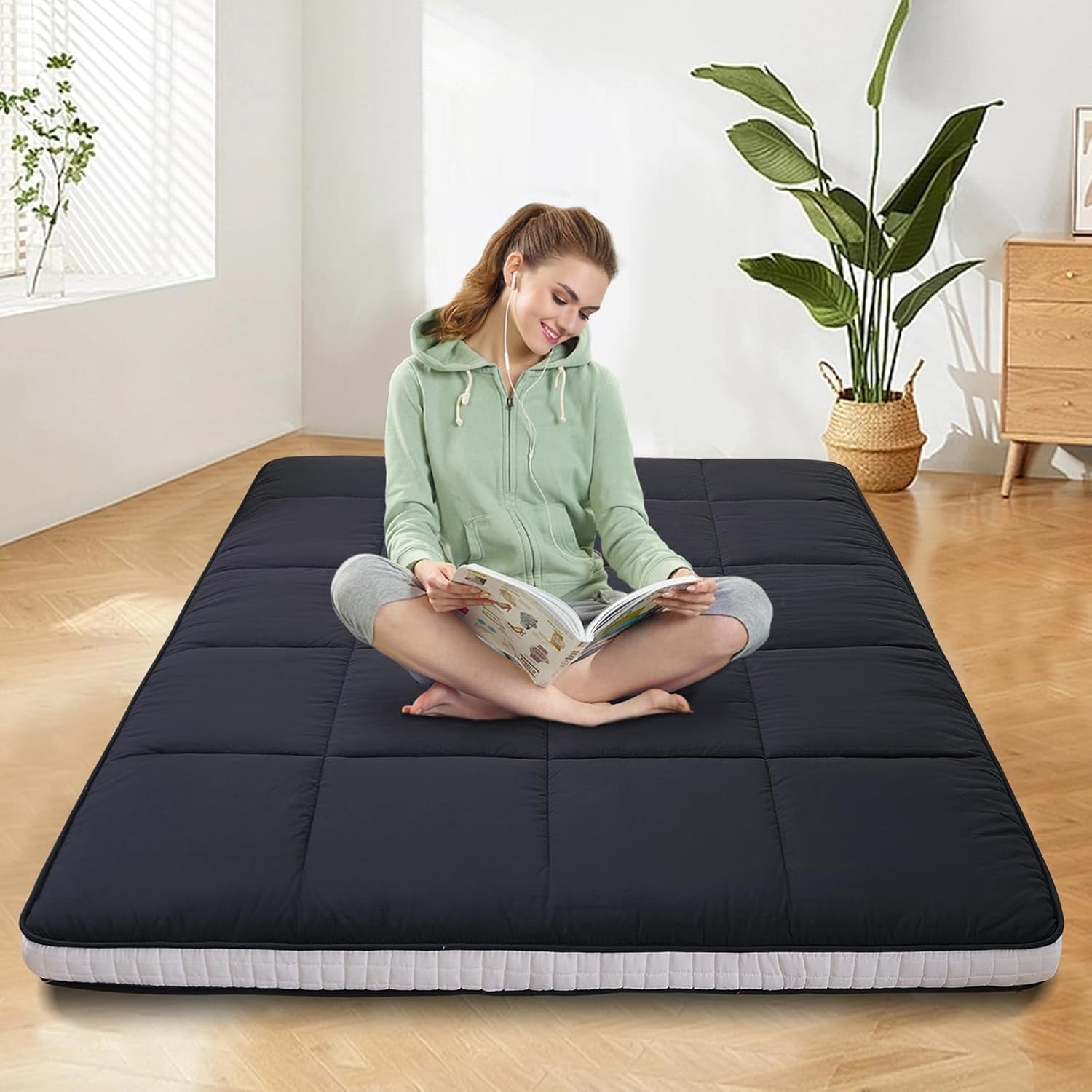 Extra Thick Japanese Futon Floor Mattress Queen Size 60"x 80", Floor ...