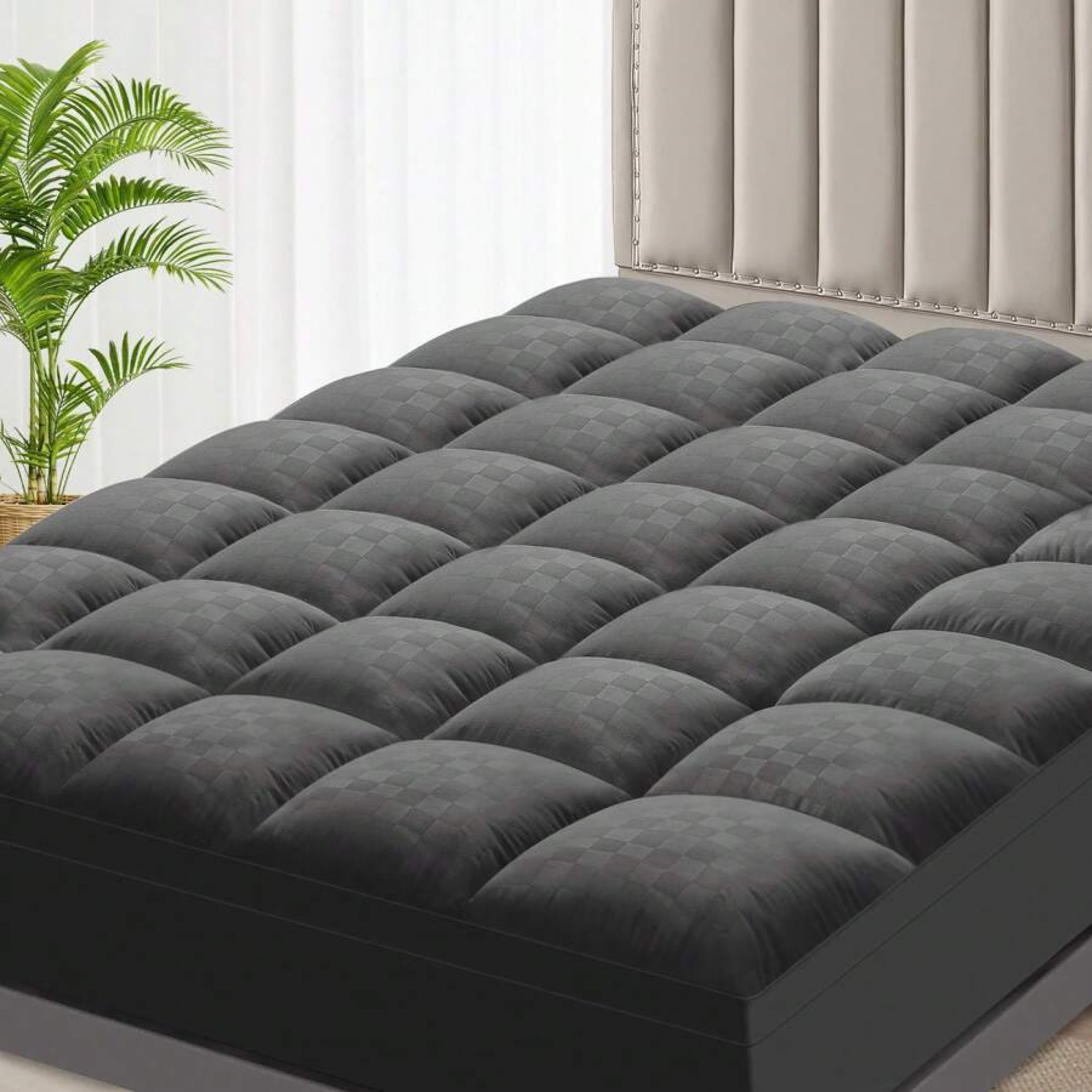 Extra Thick Mattress Pad Cover For Back Pain, Mattress Topper Cooling ...