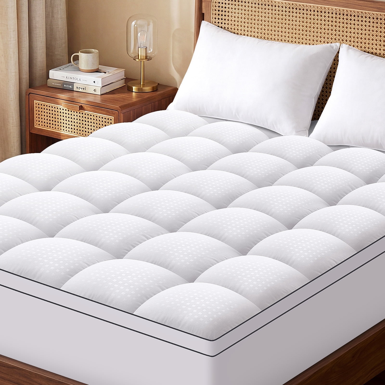 Vccoem Extra Thick Mattress Topper King, 2" Cooling Pillow Top & Deep ...