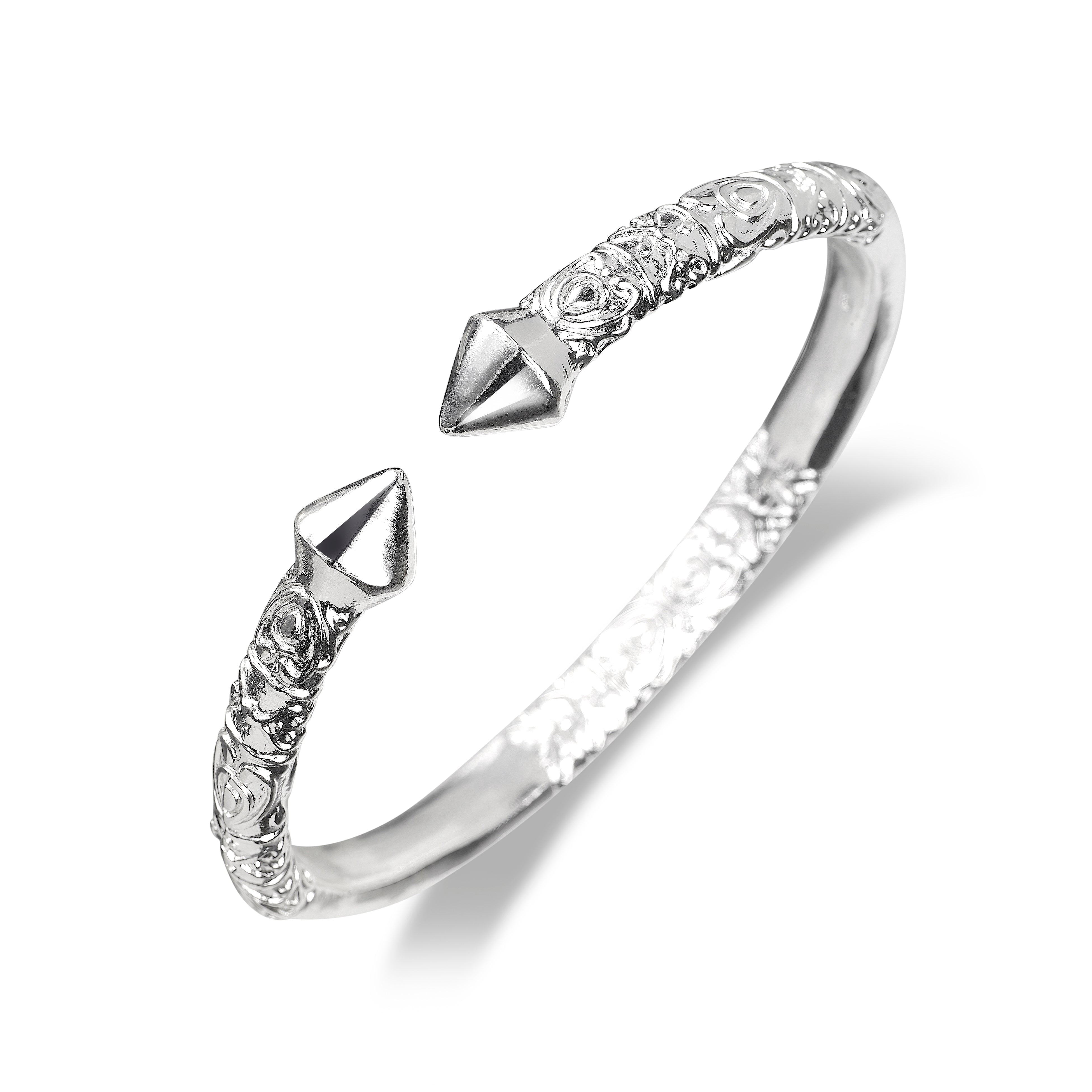 Extra Thick Pyramid 925 Sterling Silver West Indian Bangle, 1 piece ...