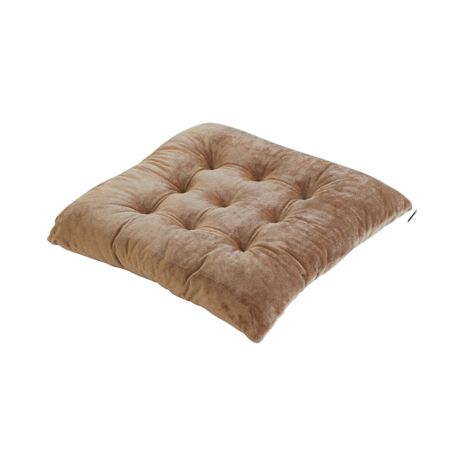 Extra Thick Solid Color Brushed Fabric Chair Cushion with Ties, Non ...