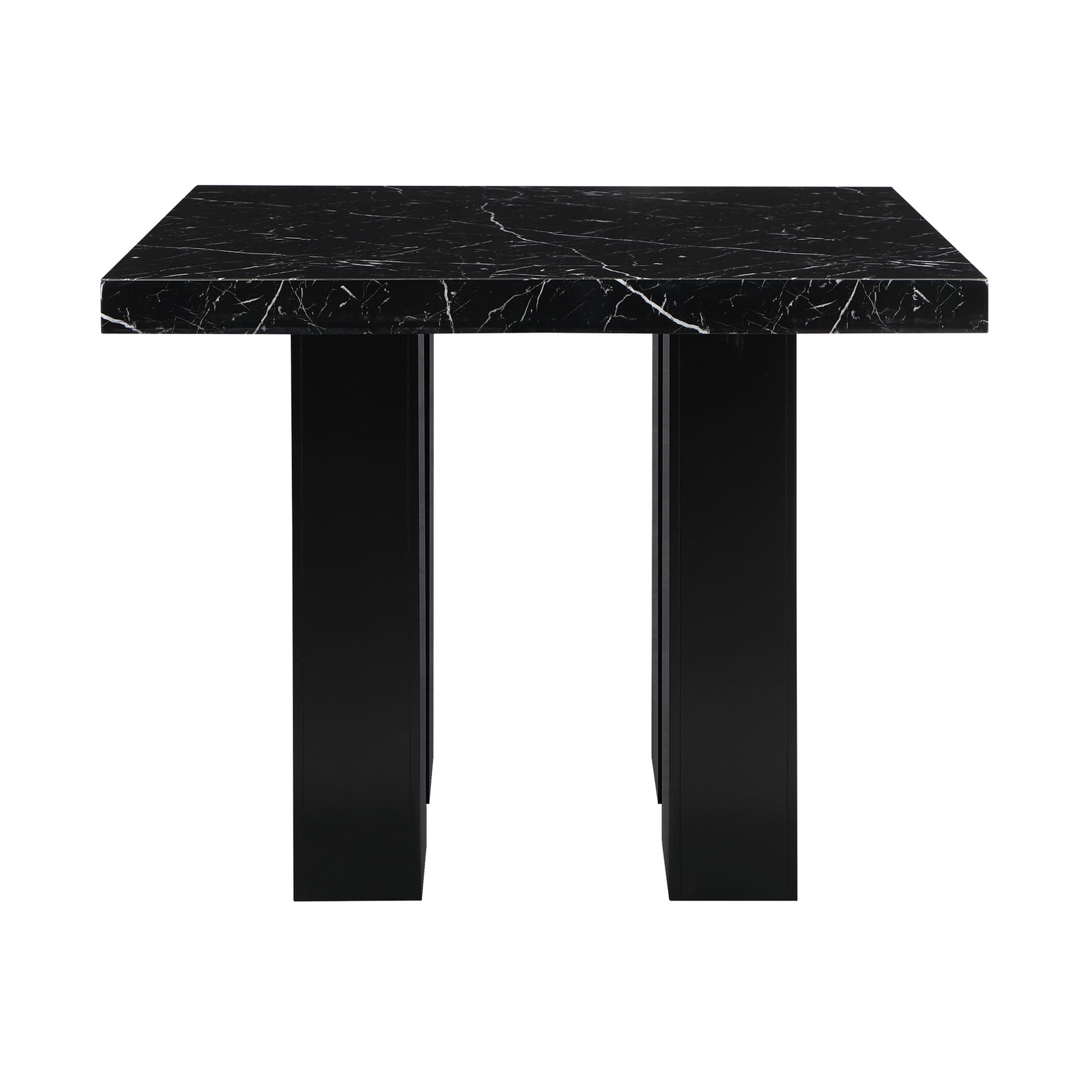 Extra Thick Top, Double Pedestal - Black Bar Table for Social ...