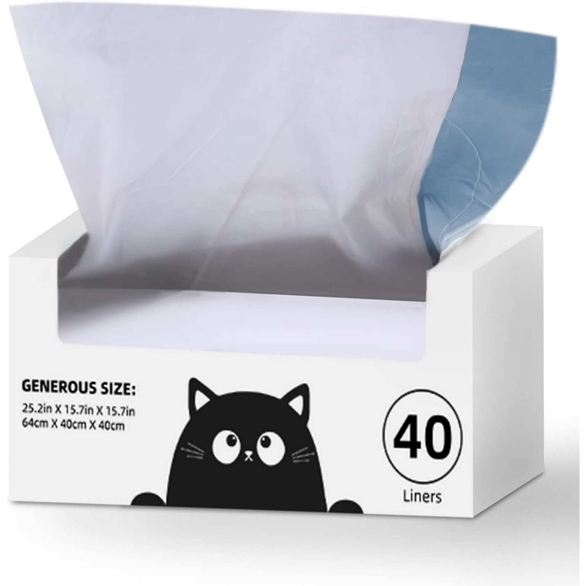 Extra Thick Waste Bags for Self-Cleaning Pet Kitty Litter Box Waste Litter Drawer Liners 40 Pack ...