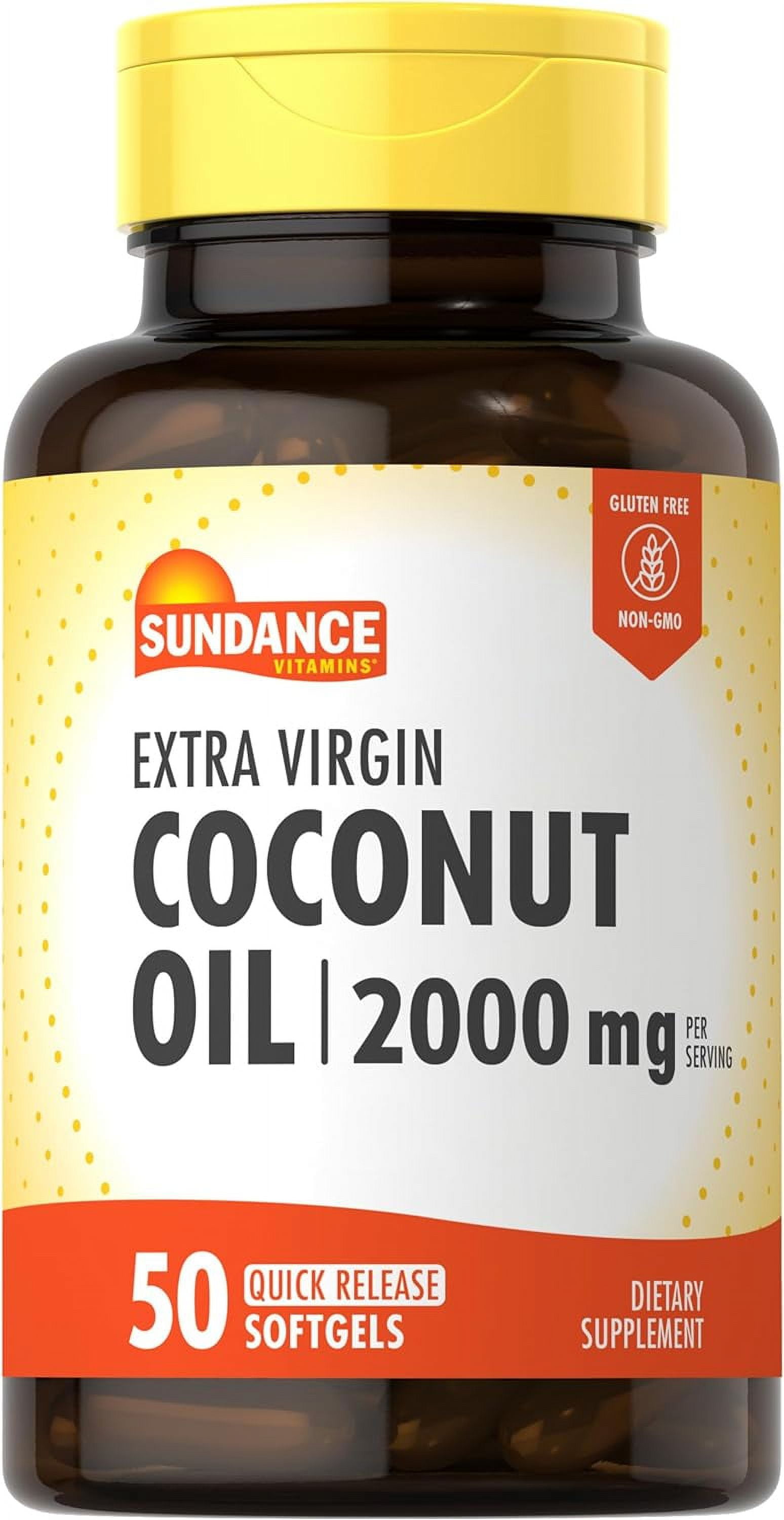 Extra Virgin Coconut Oil Softgels | 2000mg | 50 Count | Organic Dietary ...