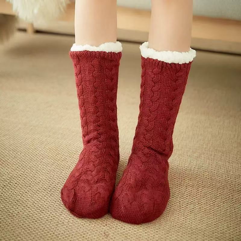 Extra Warm Women's Slipper Socks with Non-Slip Grips, Plush Sherpa ...