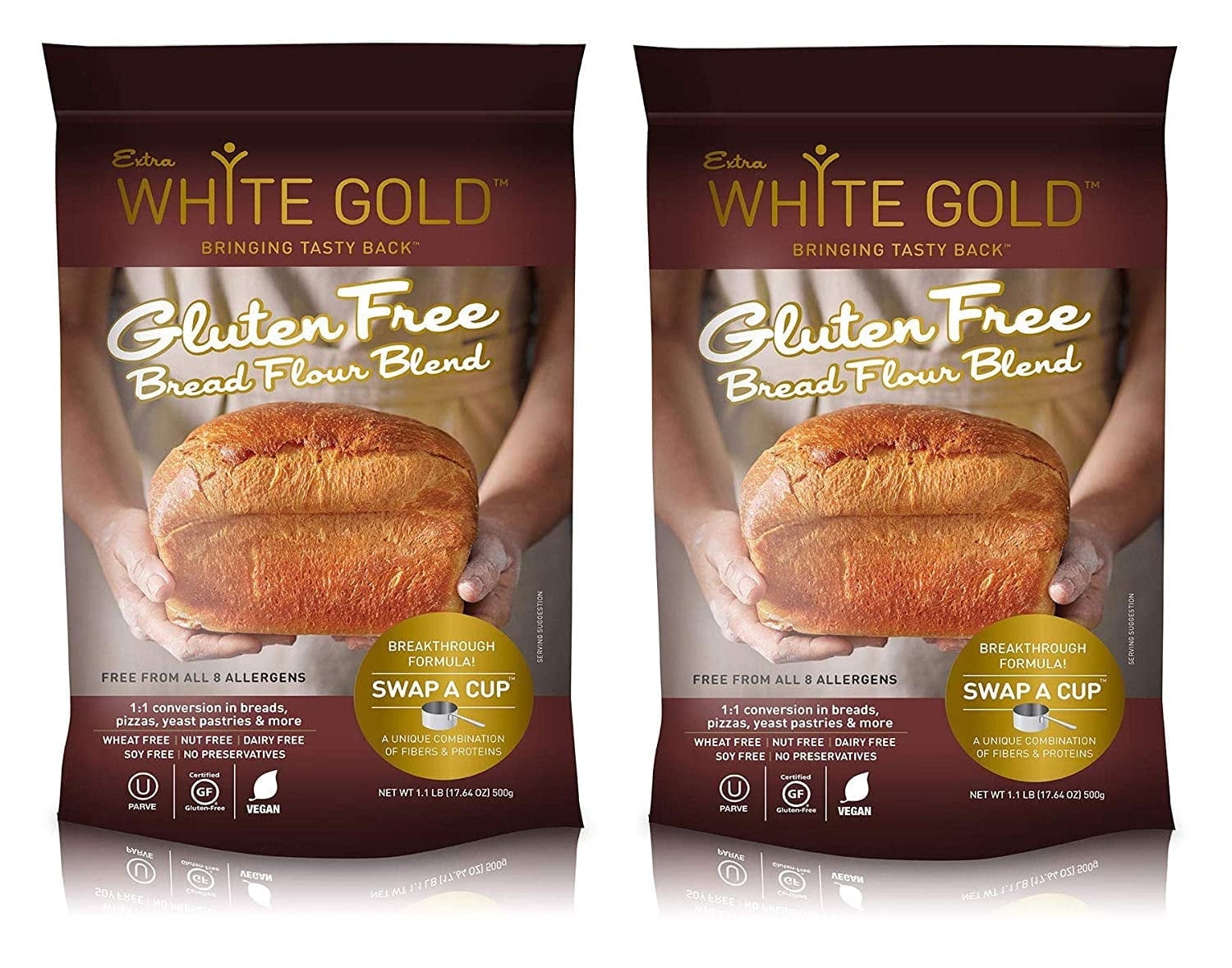 Extra White Gold Gluten Free Bread Flour, 2 Pack, Kosher, Vegan, Free ...