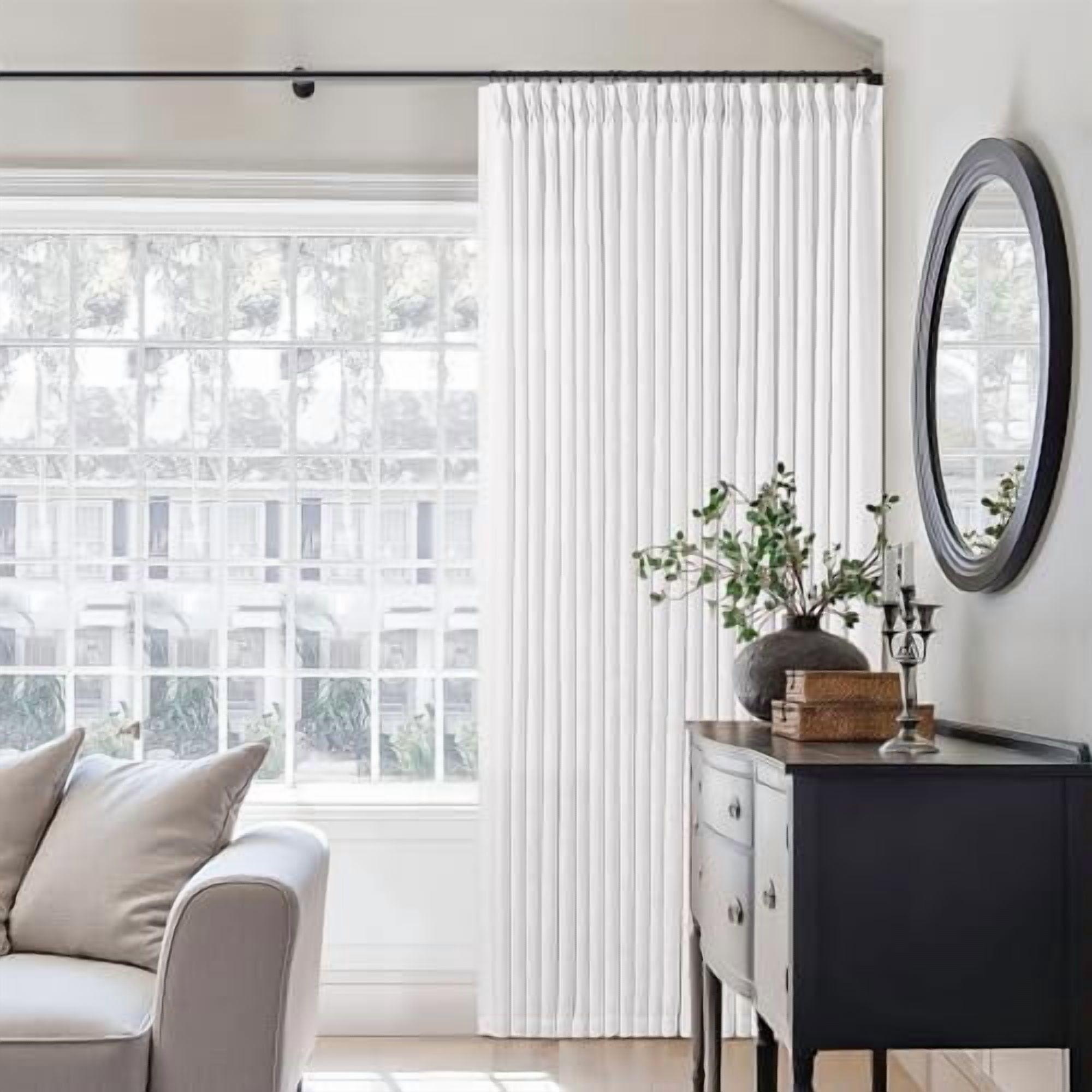 Extra Wide 108 Inch Long Curtains 70 Inch Wide Pinch Pleat Linen ...