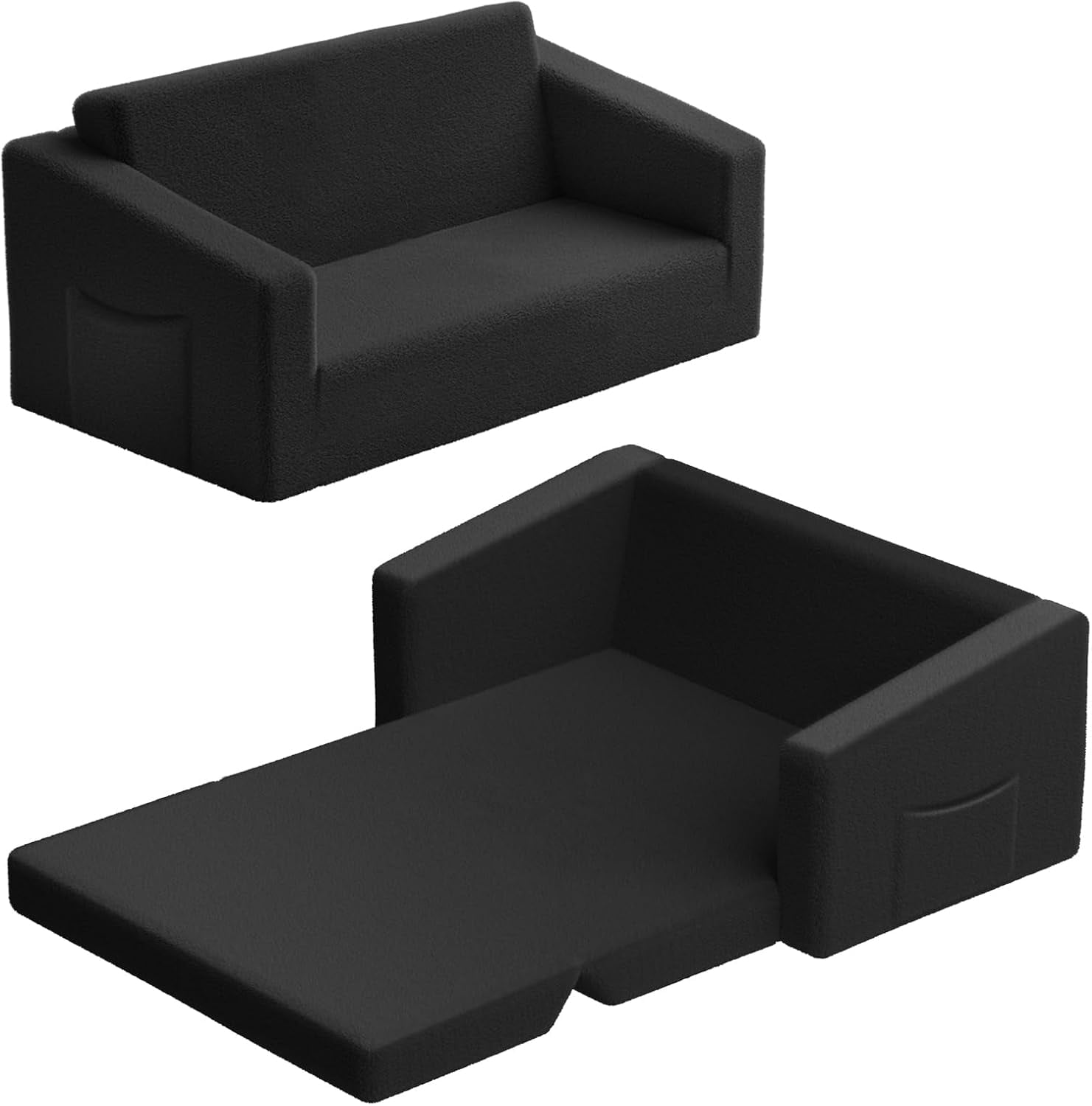 Extra Wide 2 Seater Kids Couch, 2-in-1 Toddler Chairs for Boys & Girls ...