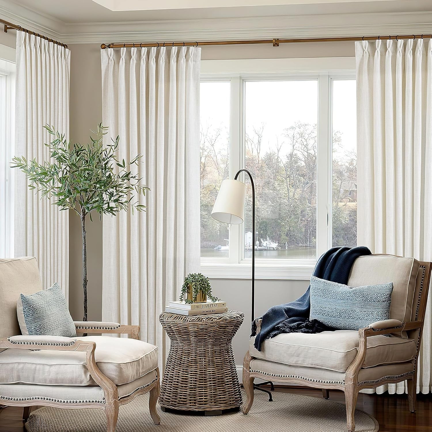 Extra Wide 60 Inch Width Pinch Pleated Curtains 90 Inch Length for ...