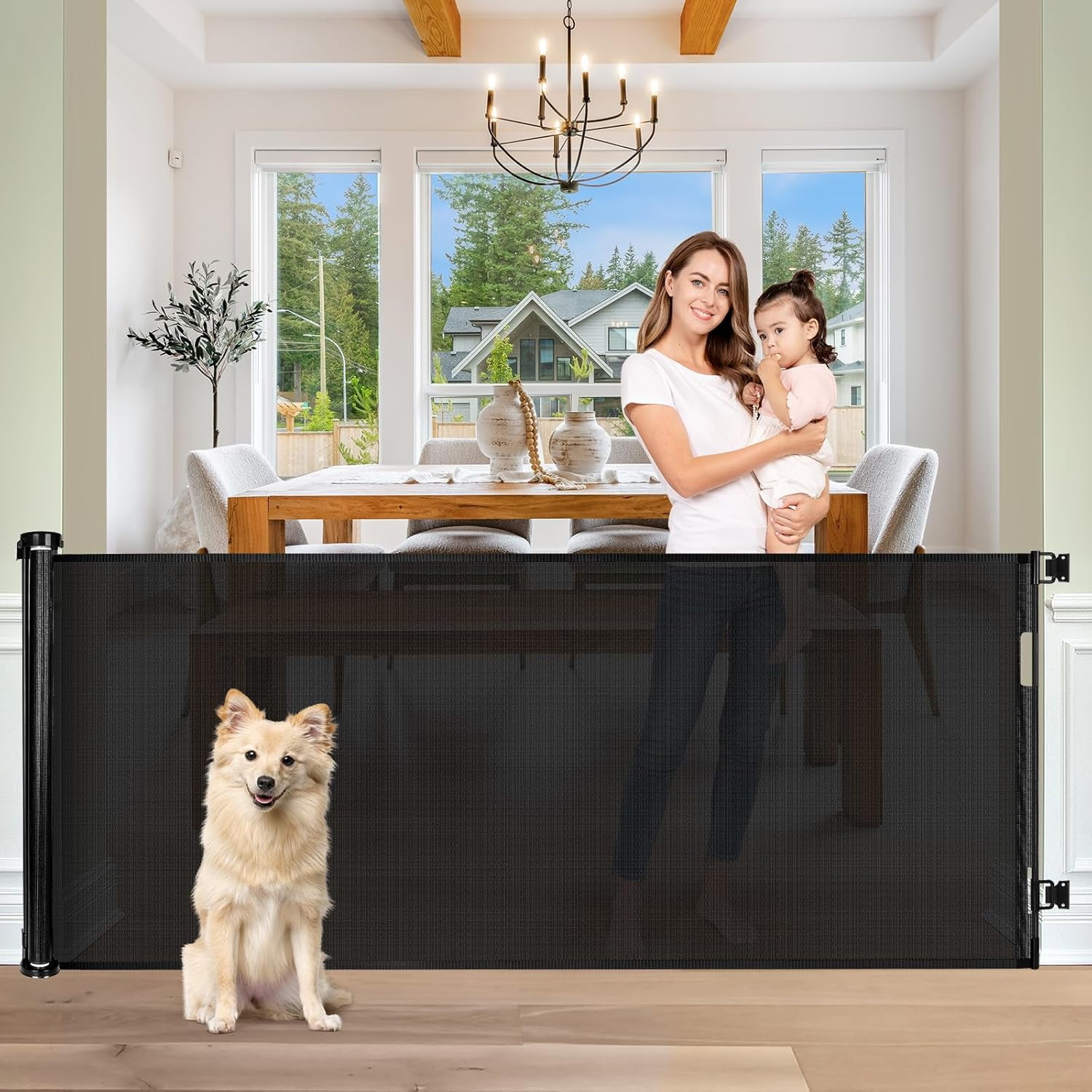 Extra Wide 65" Retractable Mesh Baby Gate for Kids or Pets - Space ...