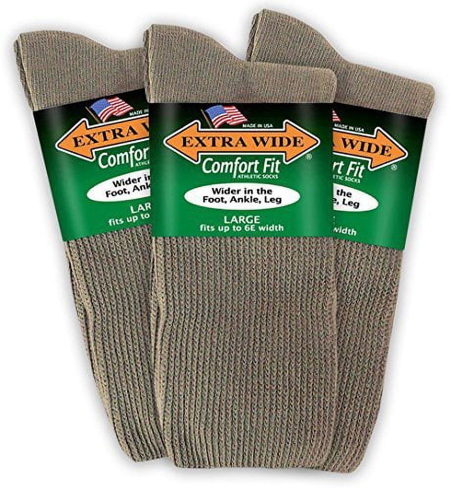 Extra Wide Athletic Crew Socks Color: Tan, Size: Large - Walmart.com