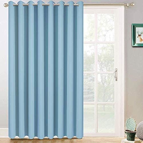 Extra Wide Blackout Curtain for Sliding Glass Door, Grommet Thermal ...