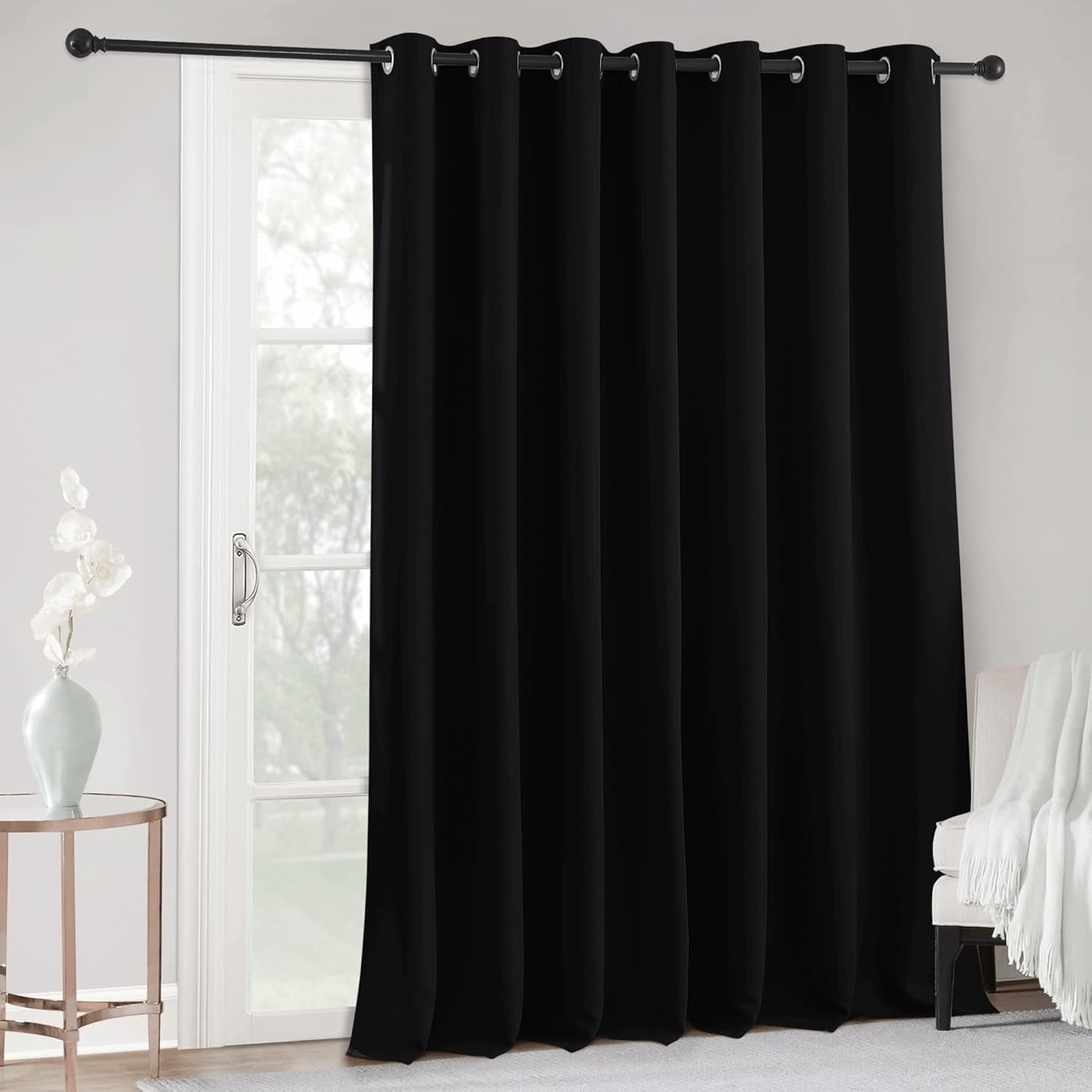Extra Wide Blackout Curtains – 100% Privacy Backdrop for Sliding Glass ...