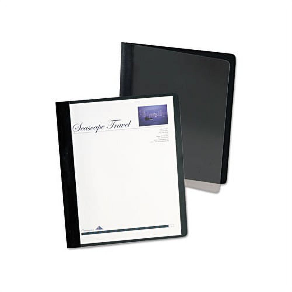 Extra-Wide Clear Front Report Covers Letter Size, Black, 25/Box ...