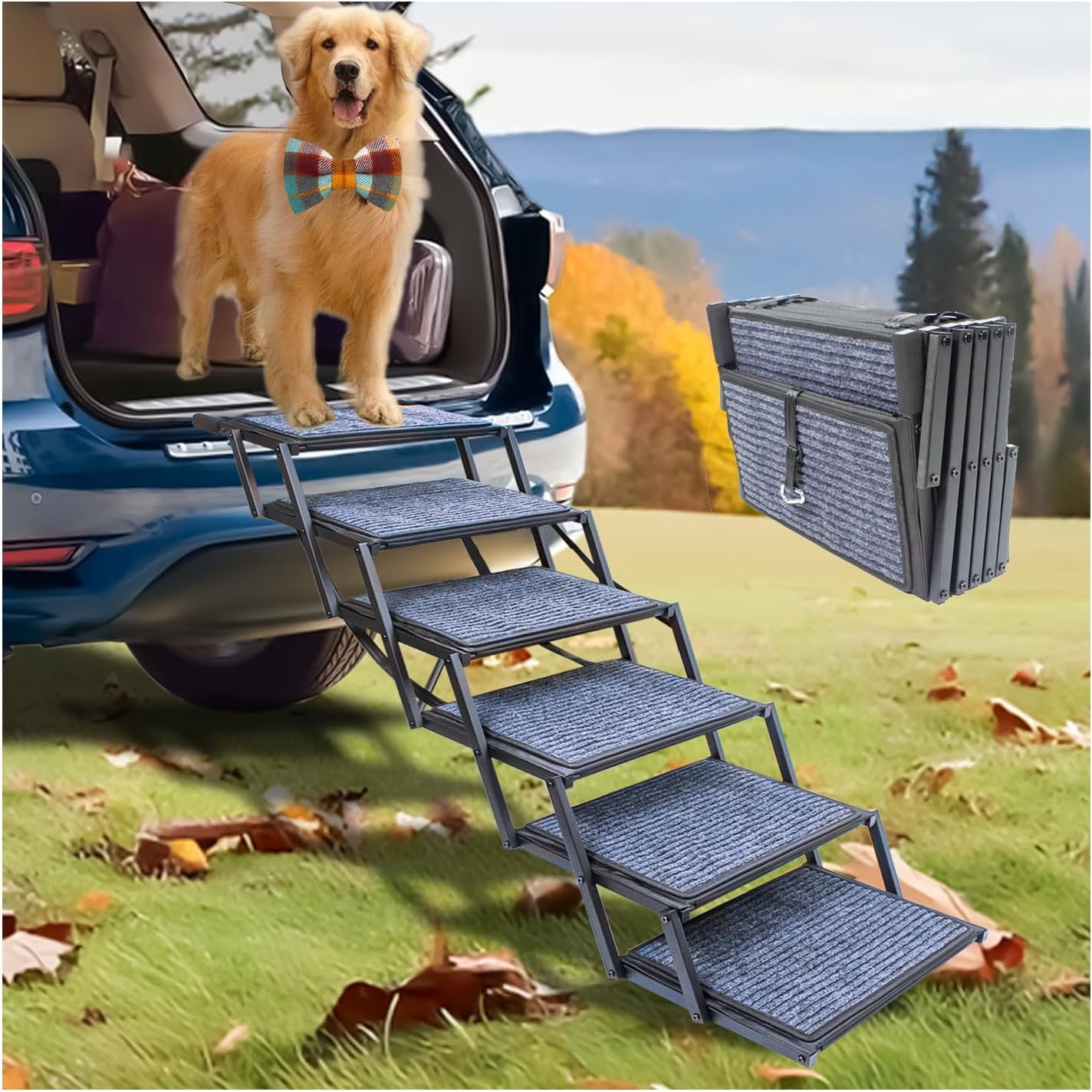 Extra Wide Dog Ramp for Car Truck and SUV Dog Stairs for Large Dogs ...
