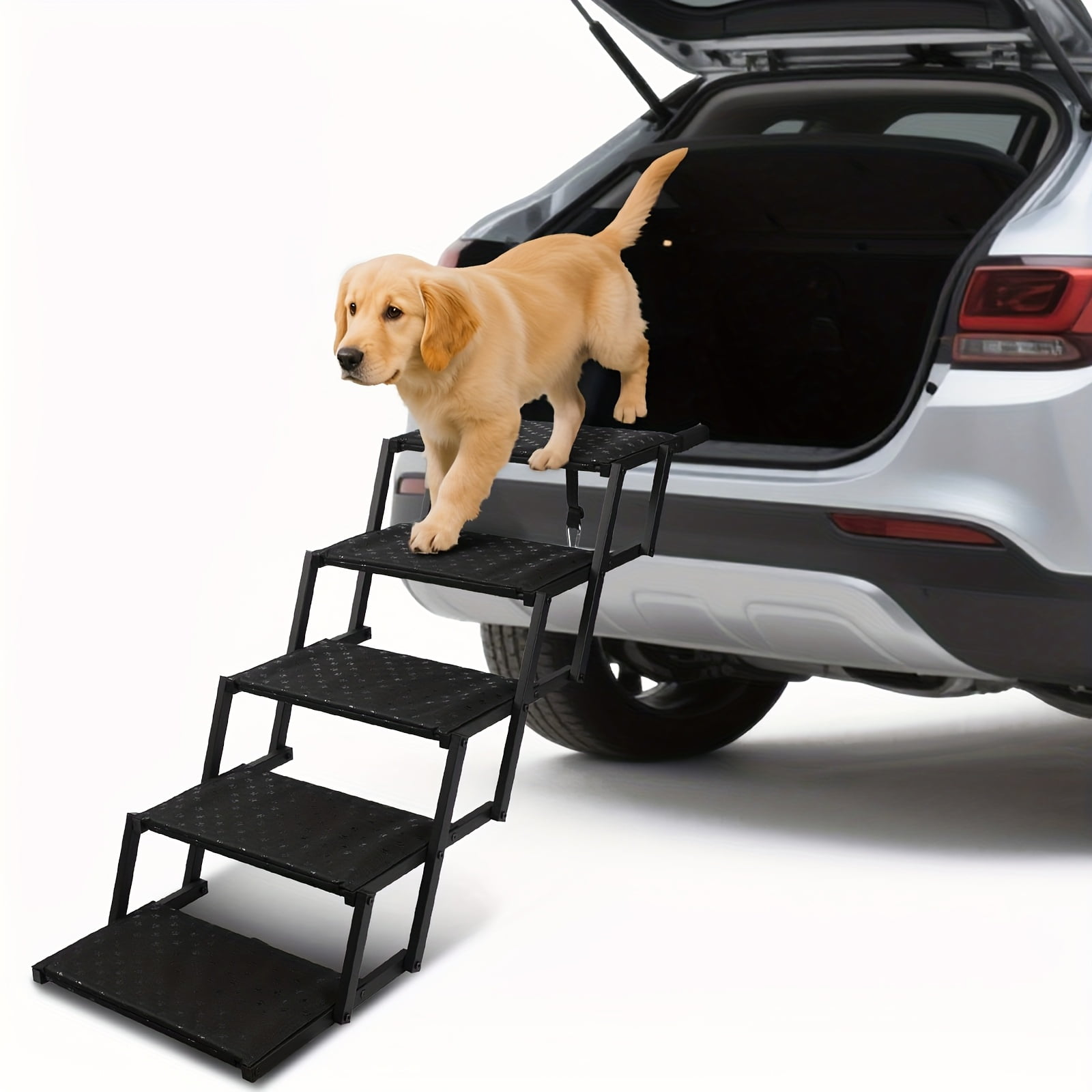 Extra Wide Dog Stairs & Ramp - Portable Folding Non-Slip Pet Ramp For ...