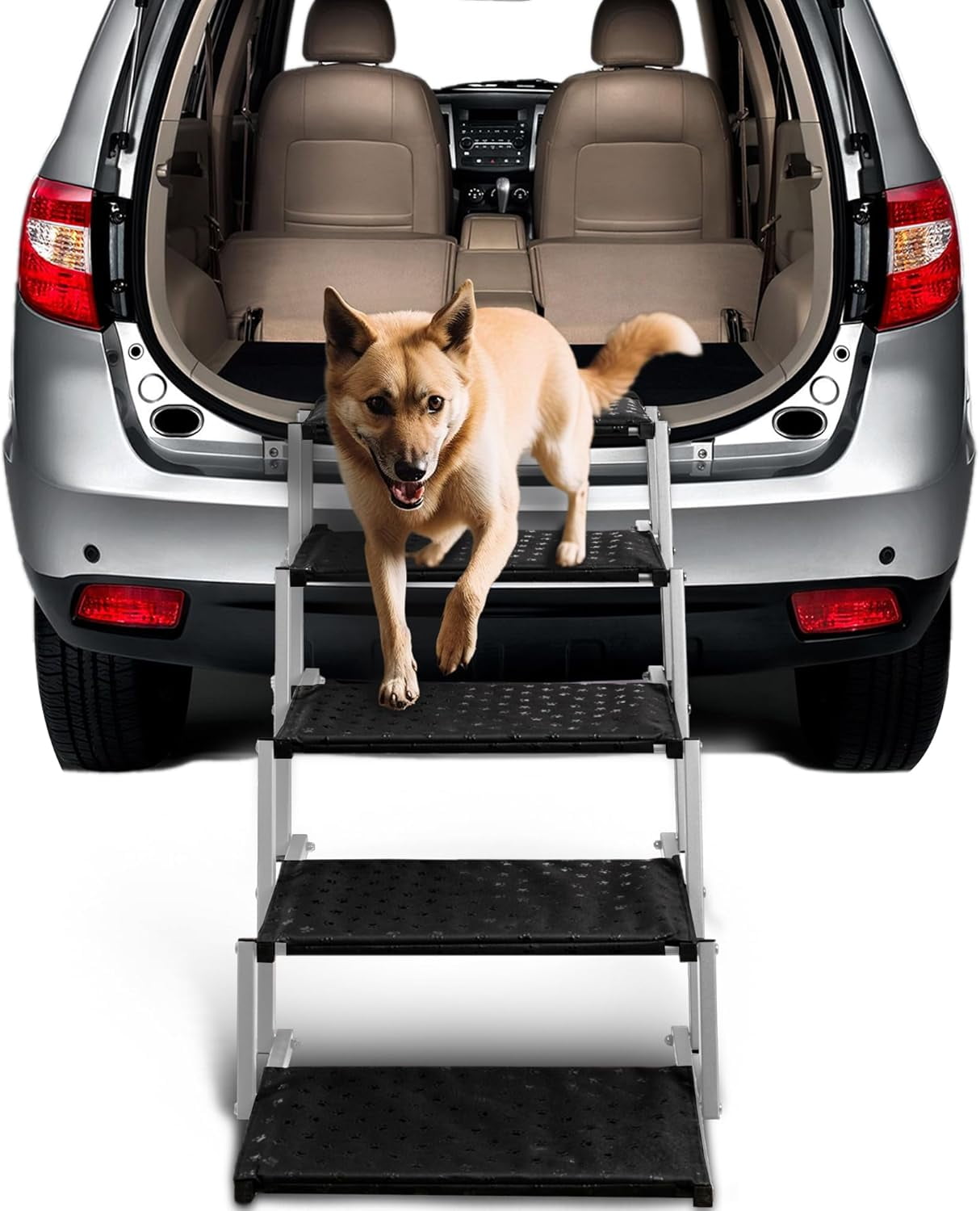 Extra Wide Dog Stairs for Car - Foldable Ramps with Non Slip Surface ...
