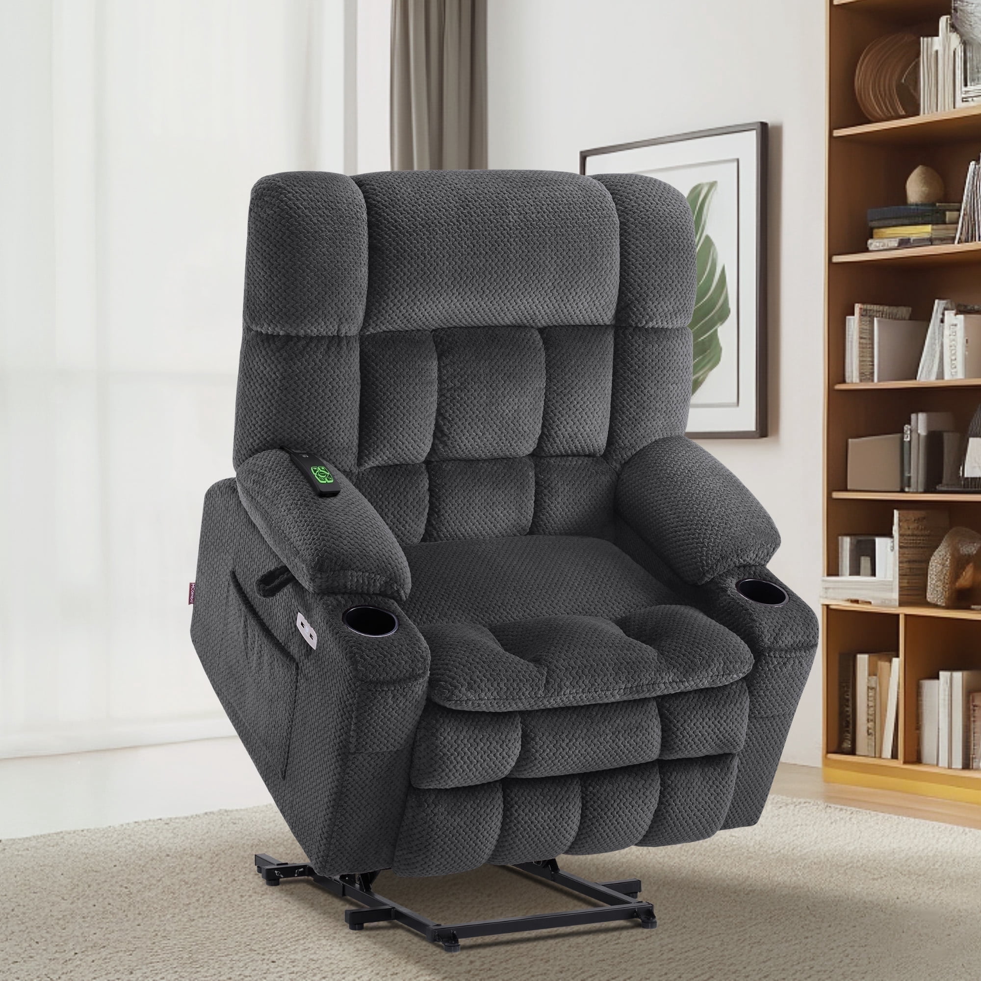 Oversized 27.2" Seat Width Dual Motor Power Recliner Lift Chair with ...