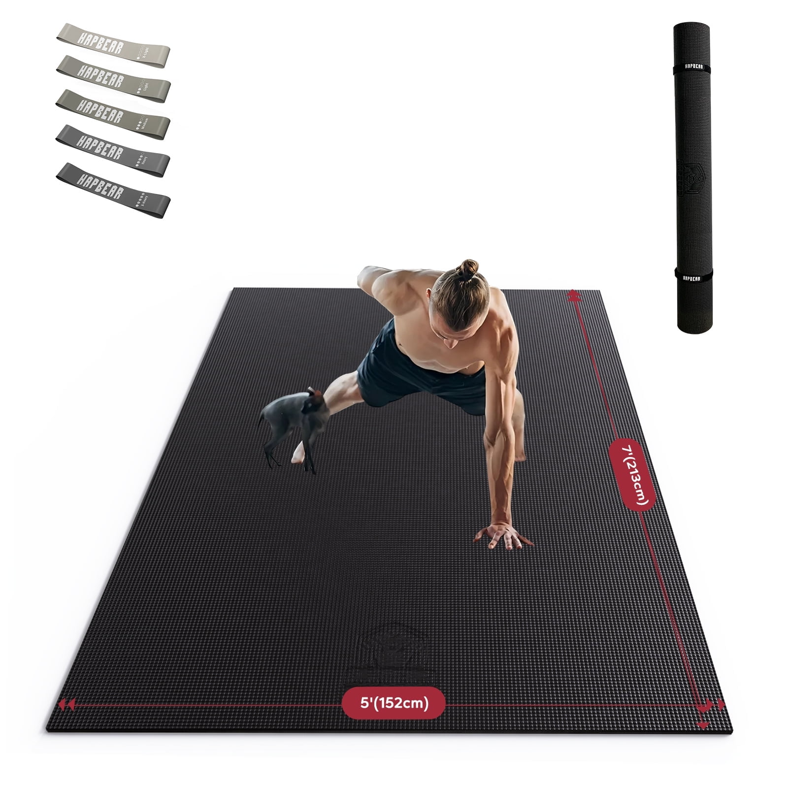 Extra Wide Exercise Mat – 6'x4' to 9'x6' – Thick, Non-Slip Fitness Mat ...