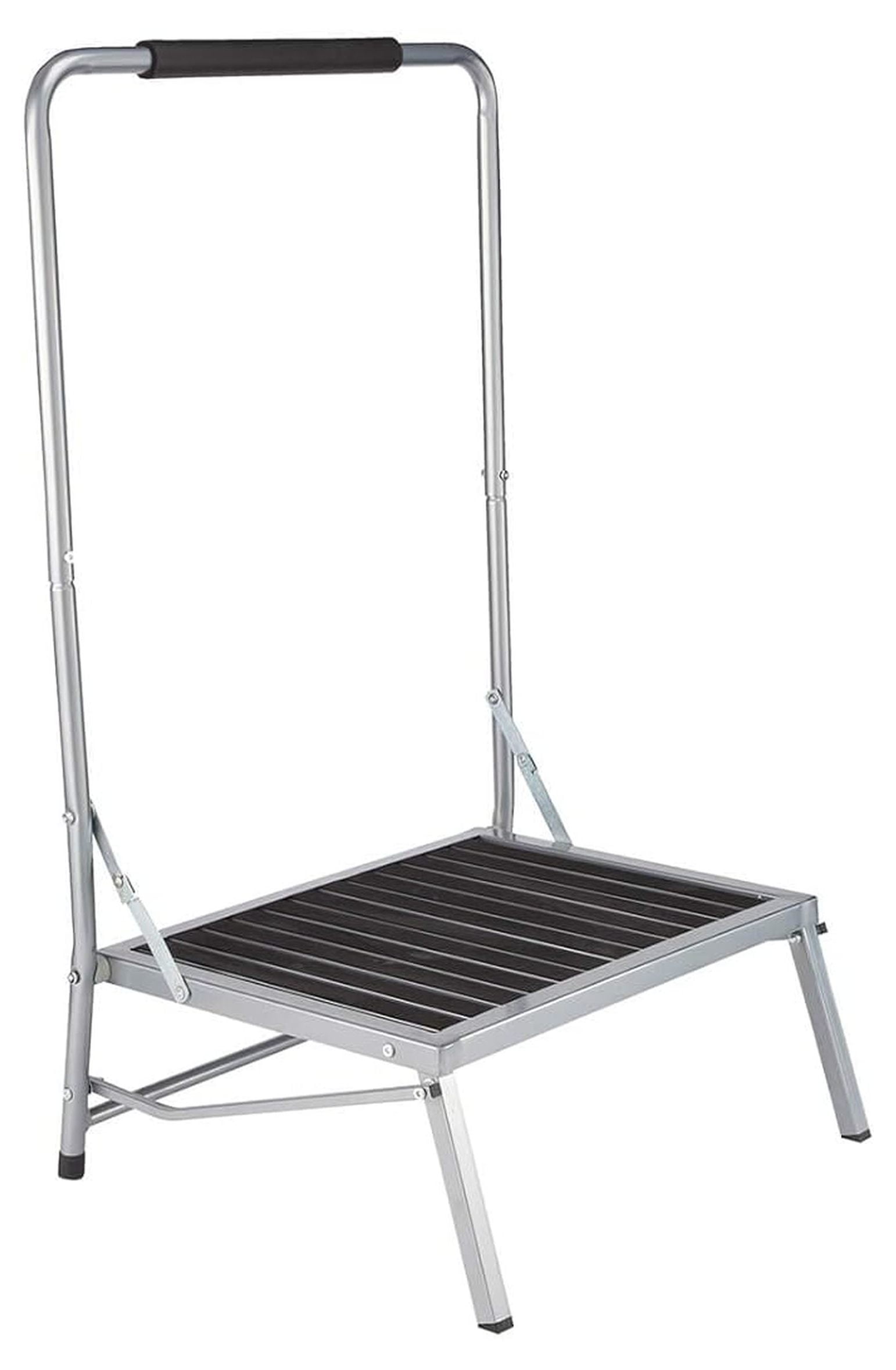 Extra Wide Folding Step Stool with Foam-Grip Handle – Non-Slip Surface ...