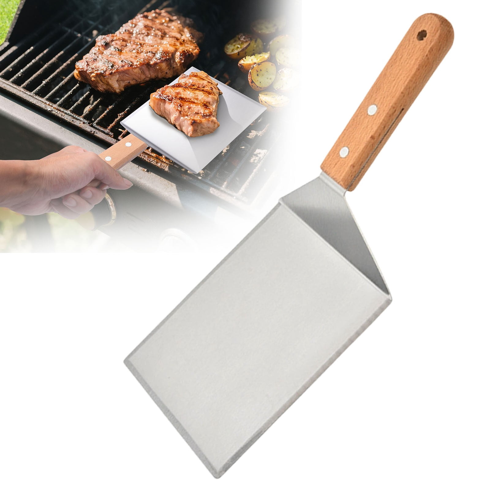 Extra Wide Griddle Spatula, Heavy Duty Stainless Steel Turner with Full ...
