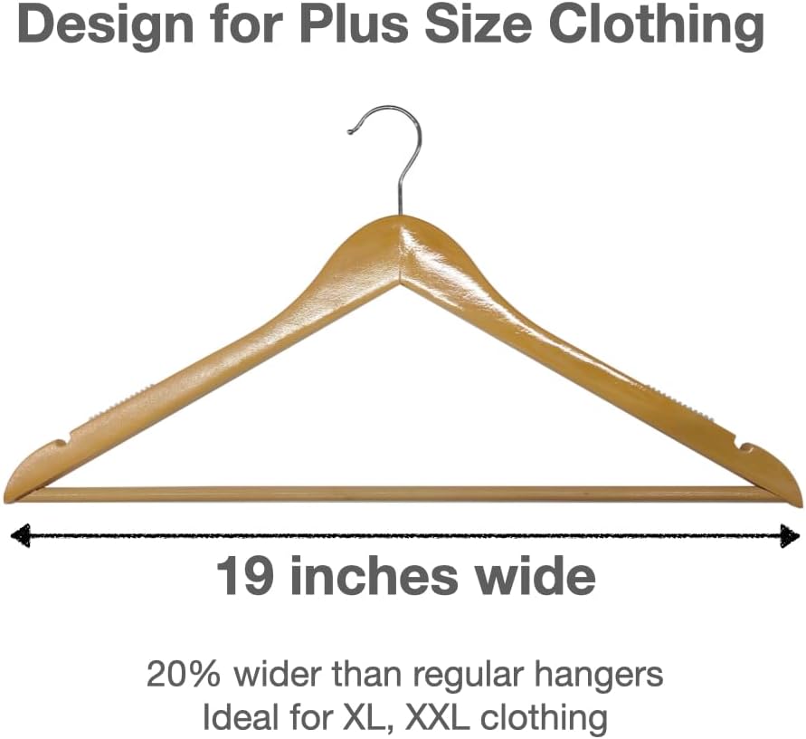 Extra Wide Hangers for Plus Size Clothes,19 Inch Plus Size Hangers ...