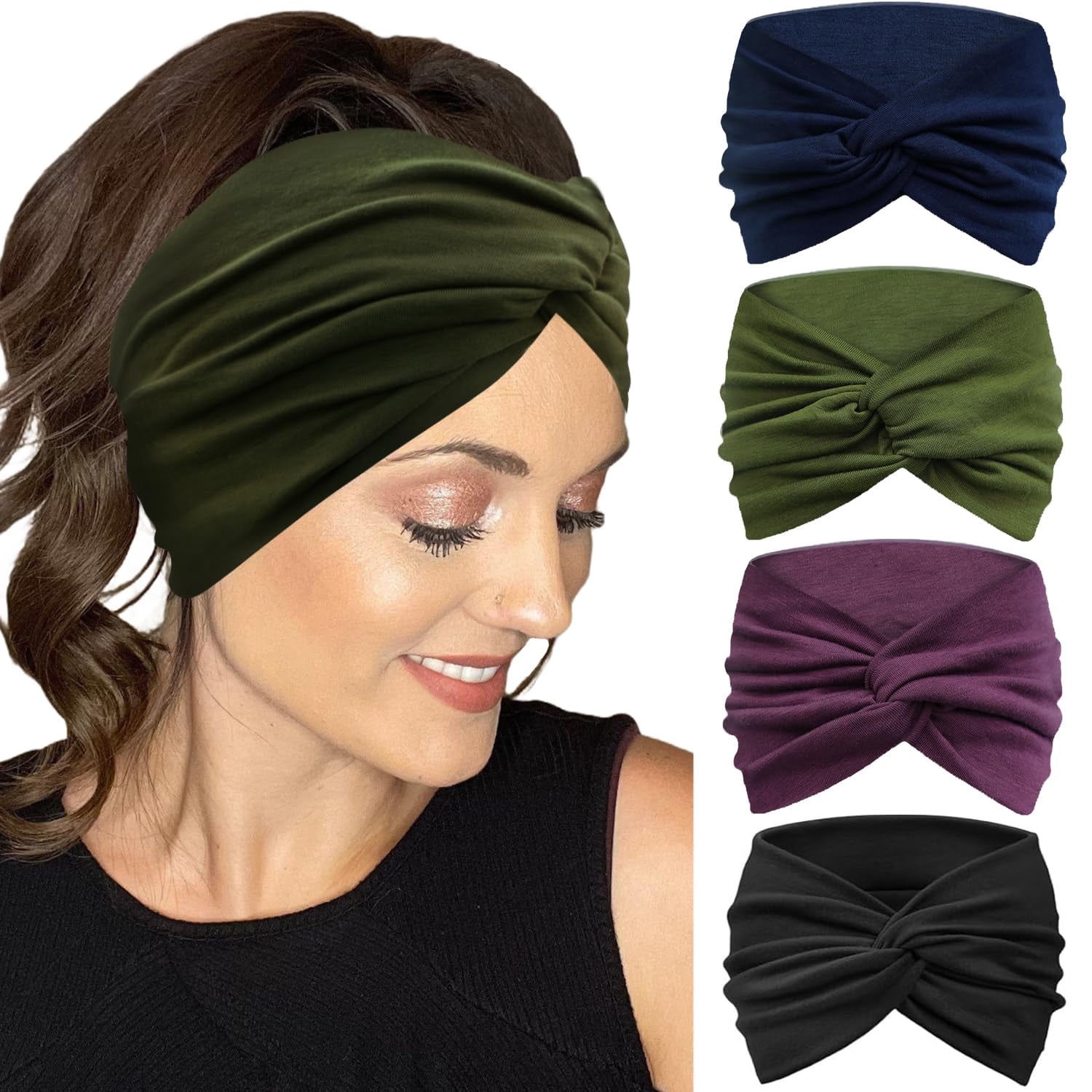 Extra Wide Headbands for Women Non-Slip, 7'' Large Twist Knotted ...