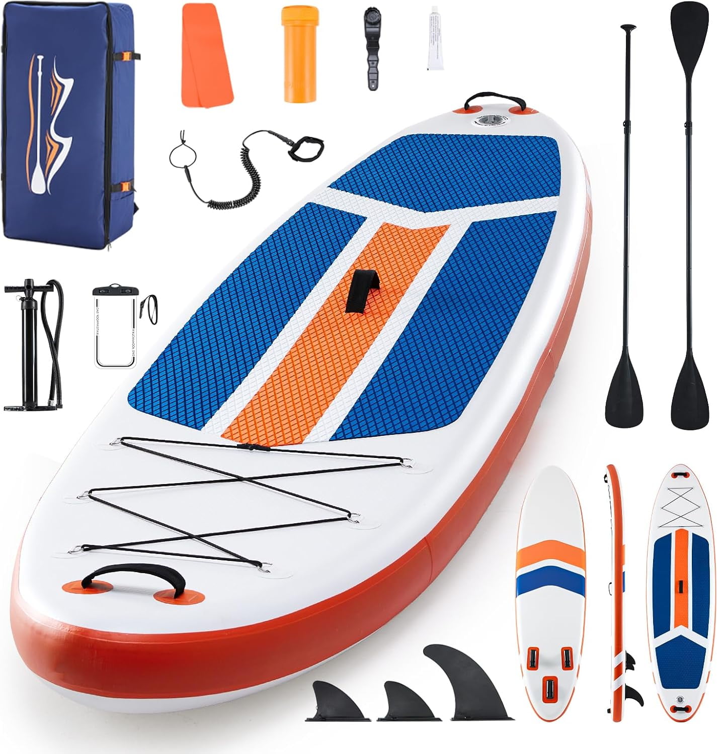 Extra Wide Inflatable Paddle Board,2-in-1 Adjustable Paddle Board for ...