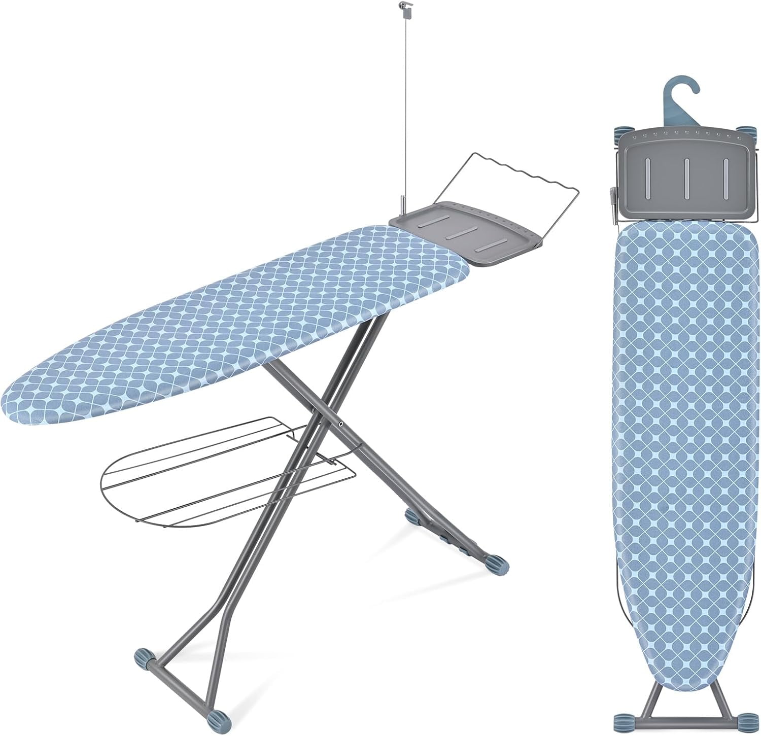Extra Wide Ironing Board with Bottom Storage Tray, Space Saver Design ...