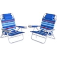 Extra Wide Low Beach Chair 2 Pack 5 Position Lay Flat 500 LBS Heavy ...