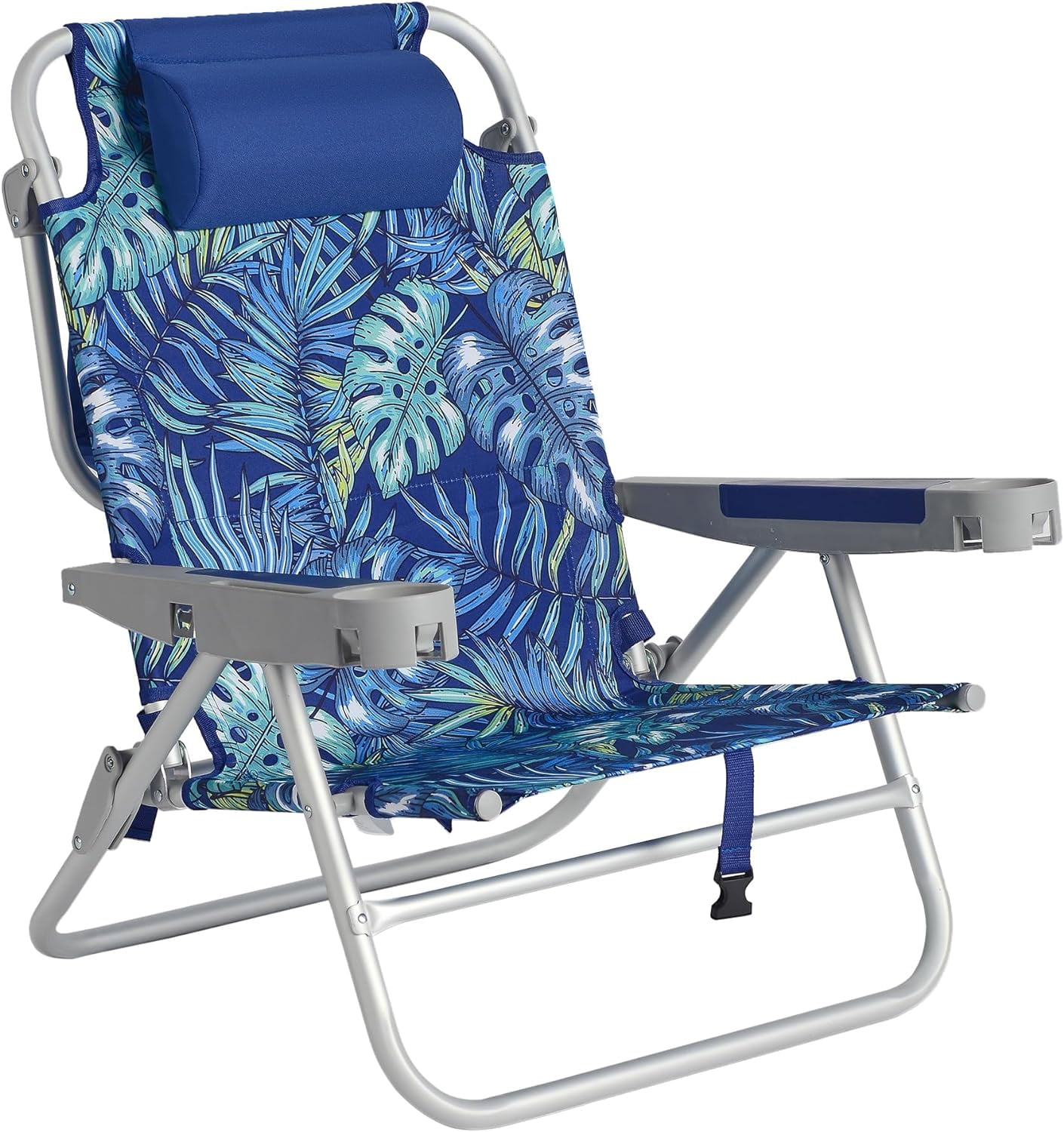 Extra Wide Low Beach Chair 5 Position Lay Flat 500 LBS Heavy Duty, XL ...