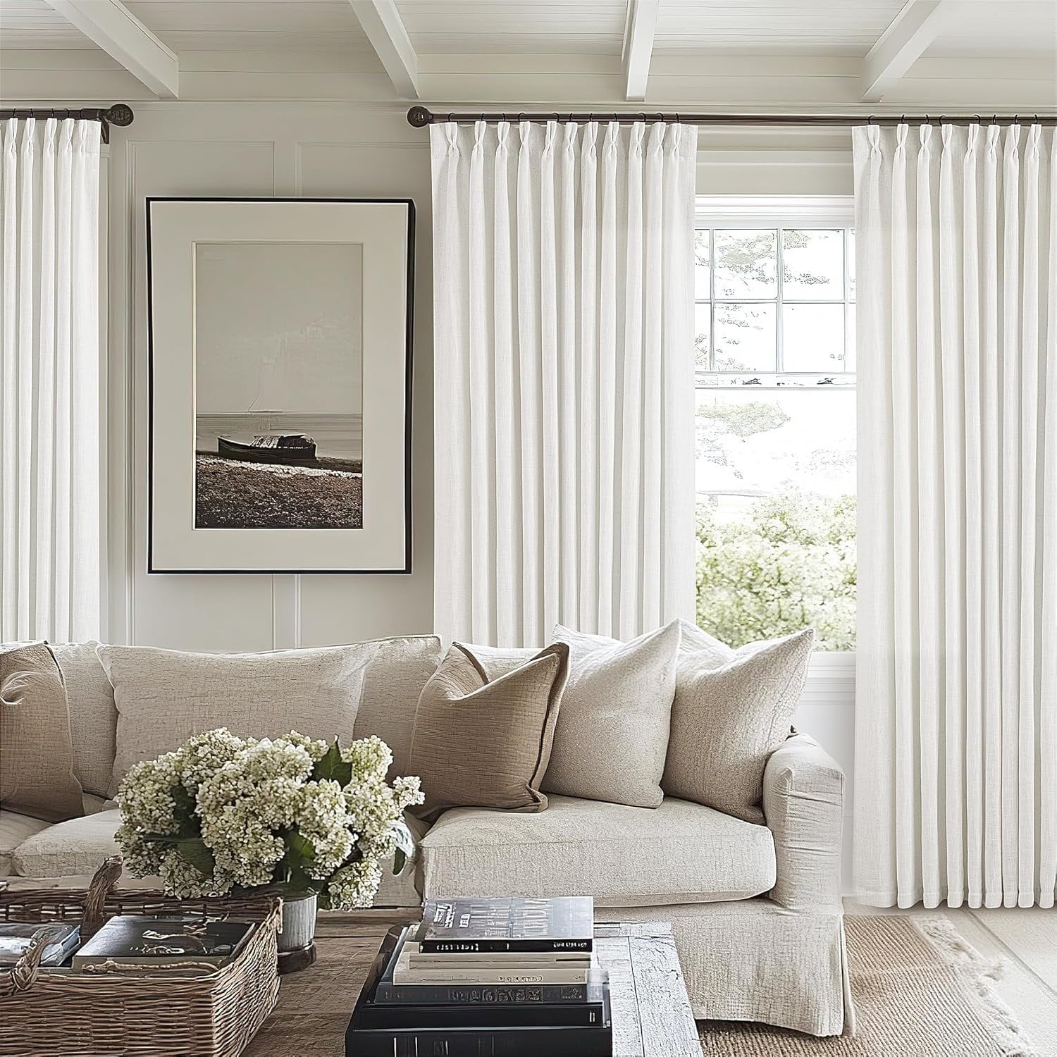 Extra Wide Pinch Pleat Curtains 84 Inches Long for Patio Sliding Glass ...