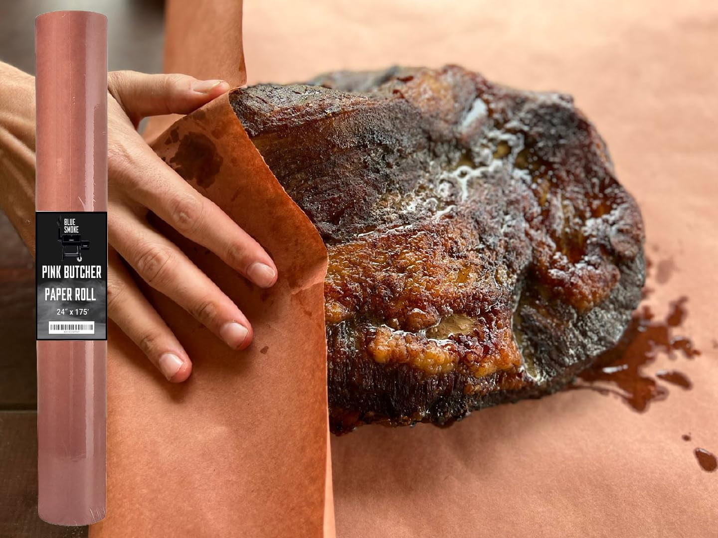 Extra Wide Pink Butcher paper Roll (24 inch x 175 feet), Unwaxed ...