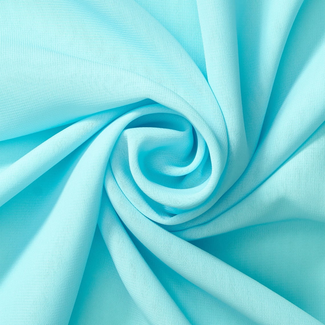 Extra Wide Polyester Chiffon (110”) Fabric - Aqua Blue Sheer By The ...