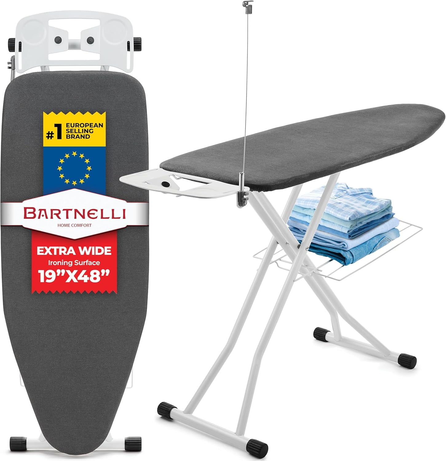 Extra Wide Pro Ironing Board 19x48 Ironing Surface with Iron Rest, Cord ...