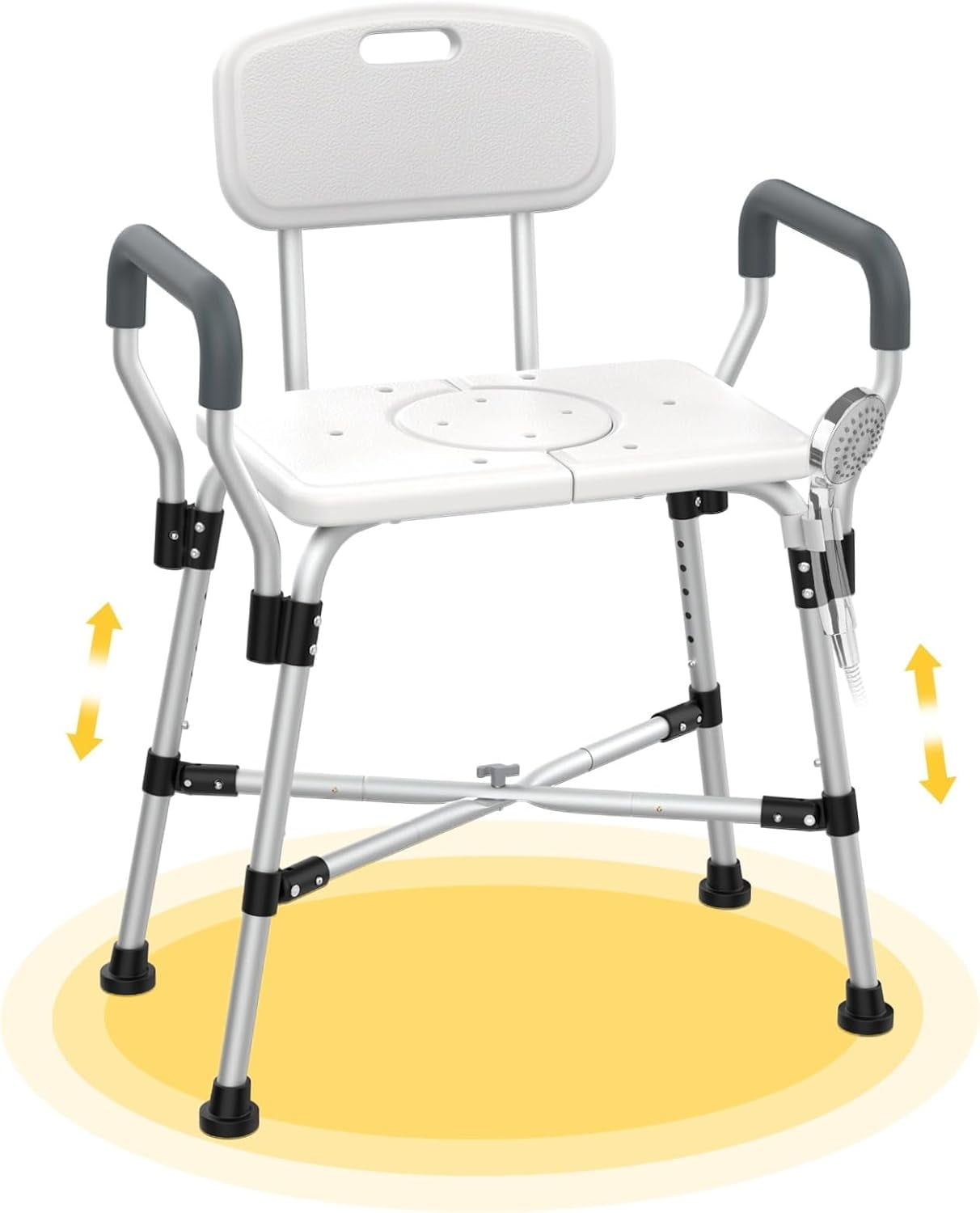 Extra Wide Shower Chair for Inside Shower with Arms and Back, 500 lbs ...