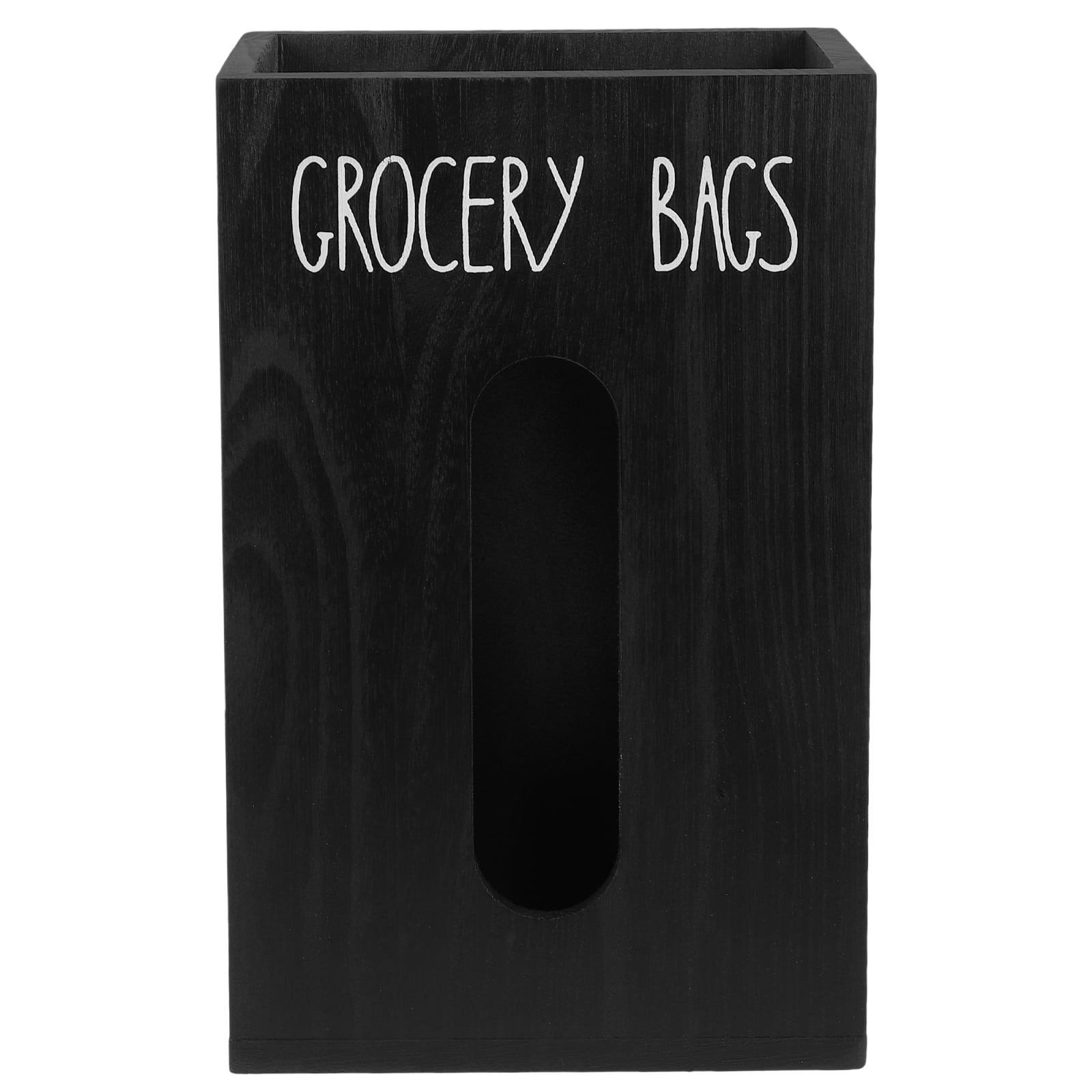 Trash Bag Storage Box Wooden Grocery Bag Organizer Rustic Style Garbage ...