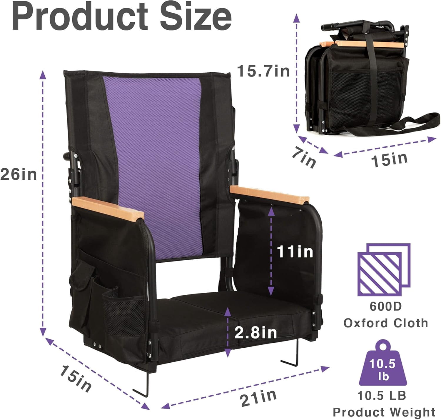 Extra Wide Stadium Seats with Back Support, Bleacher Chairs with High ...