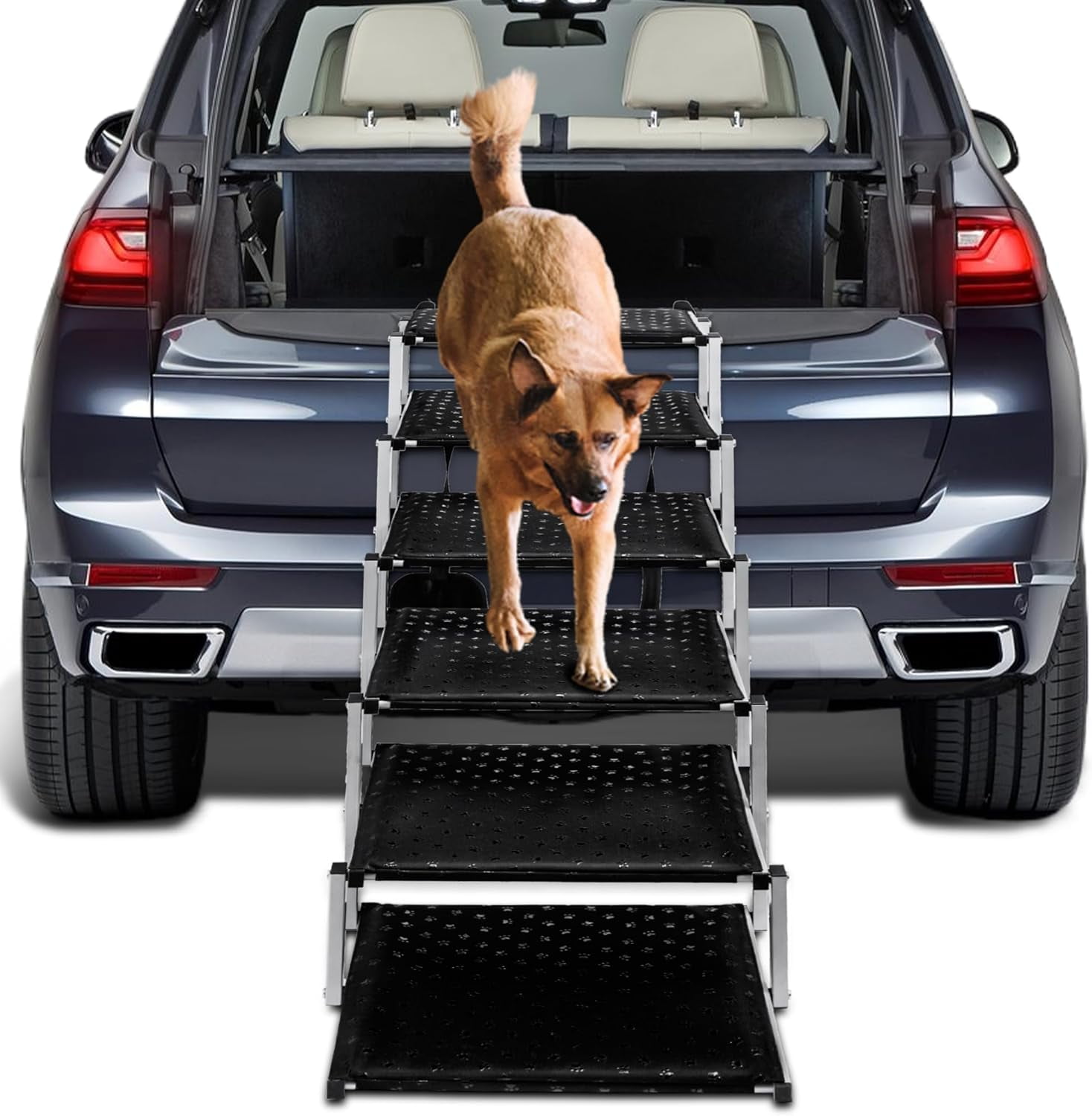 Extra Wide Stairs for Car - Foldable Dog Ramps for Large Dogs With Non ...
